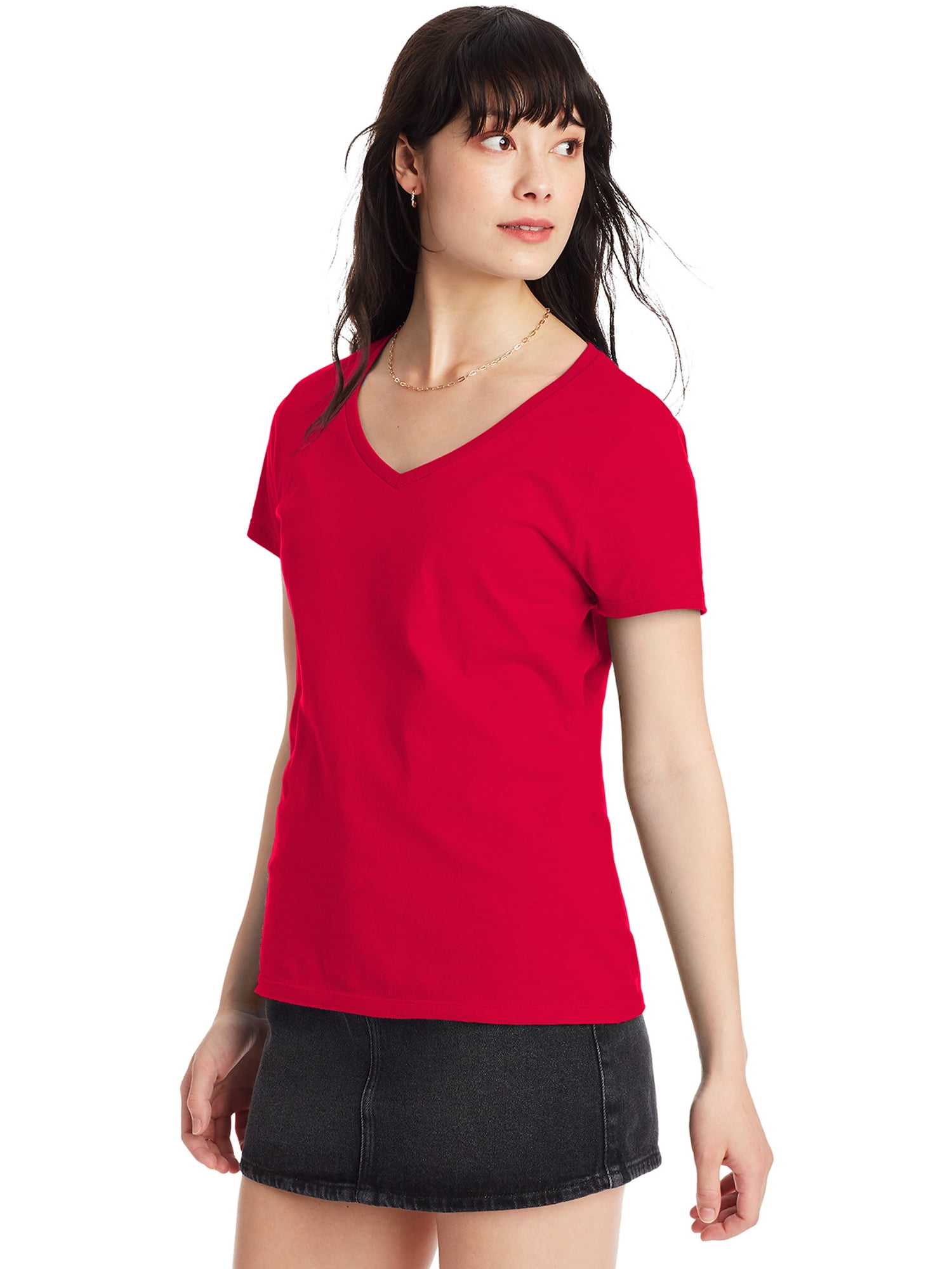 Hanes Women’s Perfect-T Short Sleeve V-Neck T-Shirt - Walmart.com