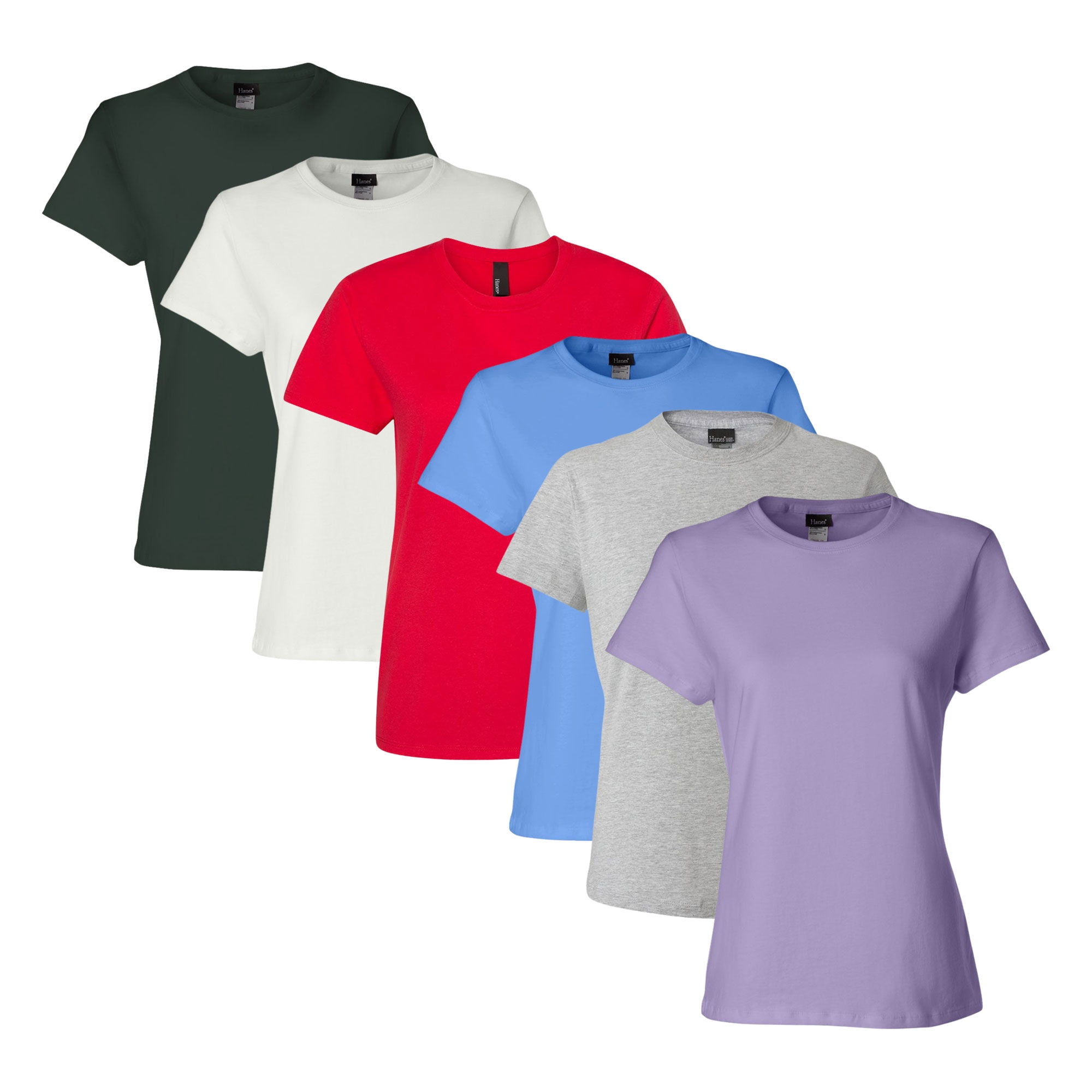 Hanes Women's Perfect-T T-Shirt, Bulk Tee, 100% Ring-Spun USA Cotton, 4 ...