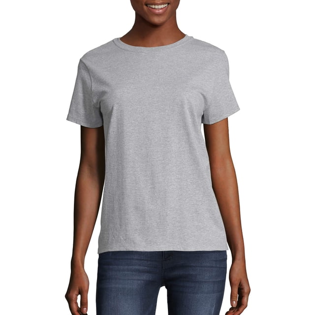 Hanes Women's Relaxed Fit Authentic ComfortSoft Crewneck T-Shirt ...