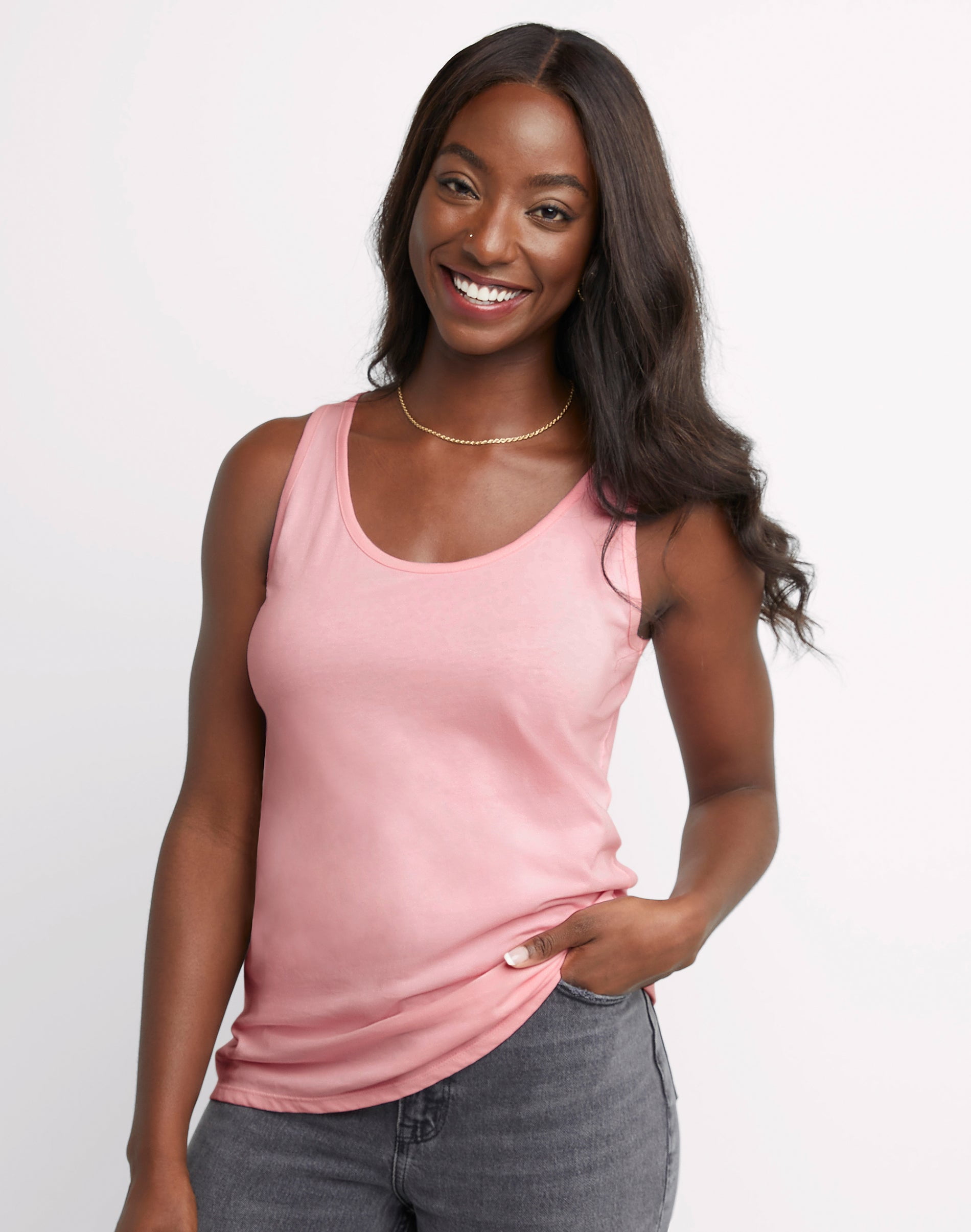 Hanes Women's Scoopneck Cotton Jersey Tank Paleo Pink S - Walmart.com