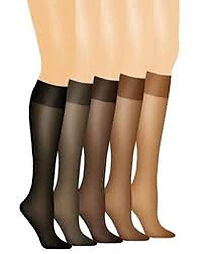 Hanes Silk Reflections Women`s Silky Sheer Knee Highs - Best-Seller! (Pack of 3) 3 Jet - Walmart.com