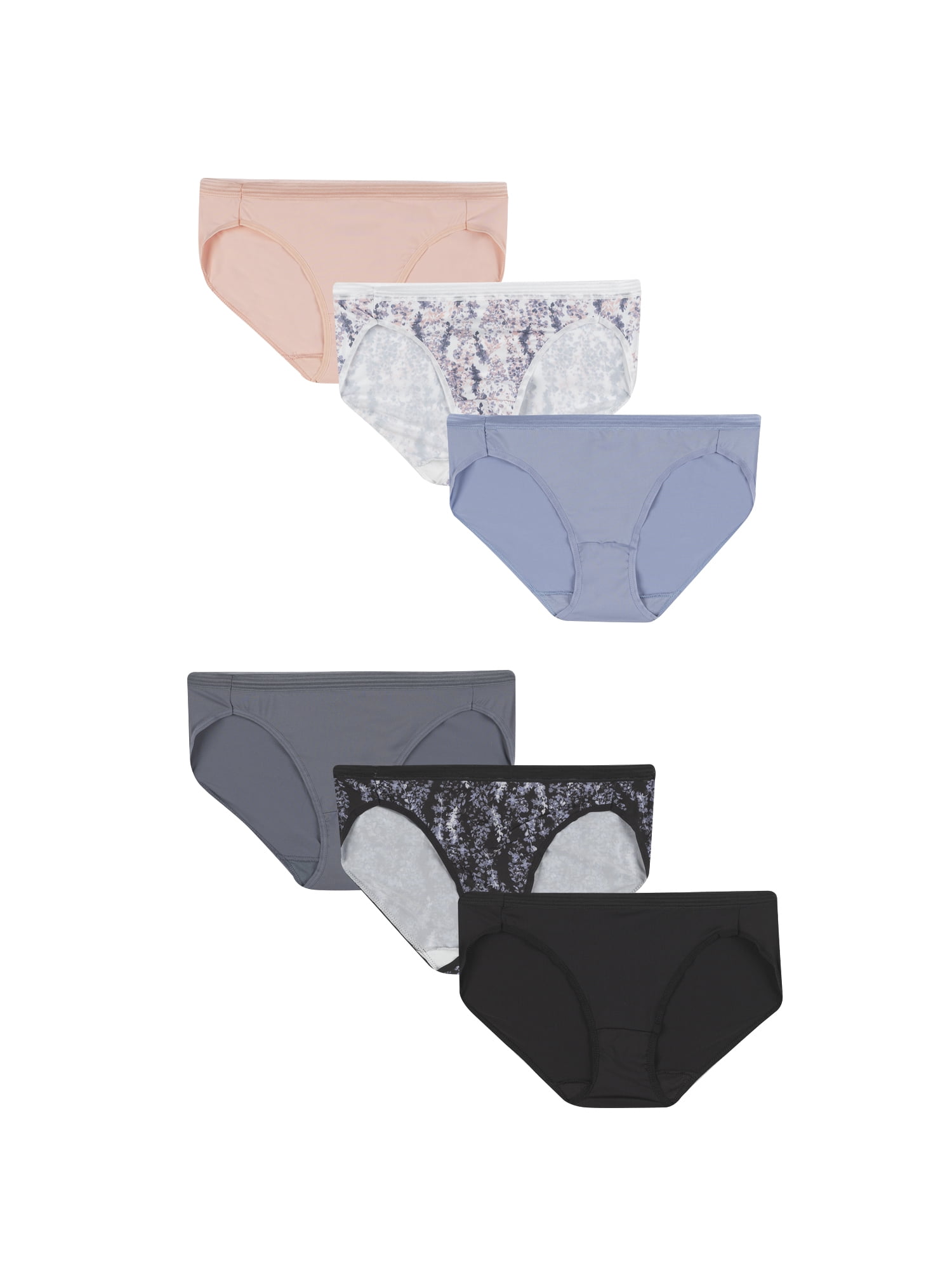 Hanes Women's Signature Microfiber Bikini Underwear, 6-Pack - Walmart.com