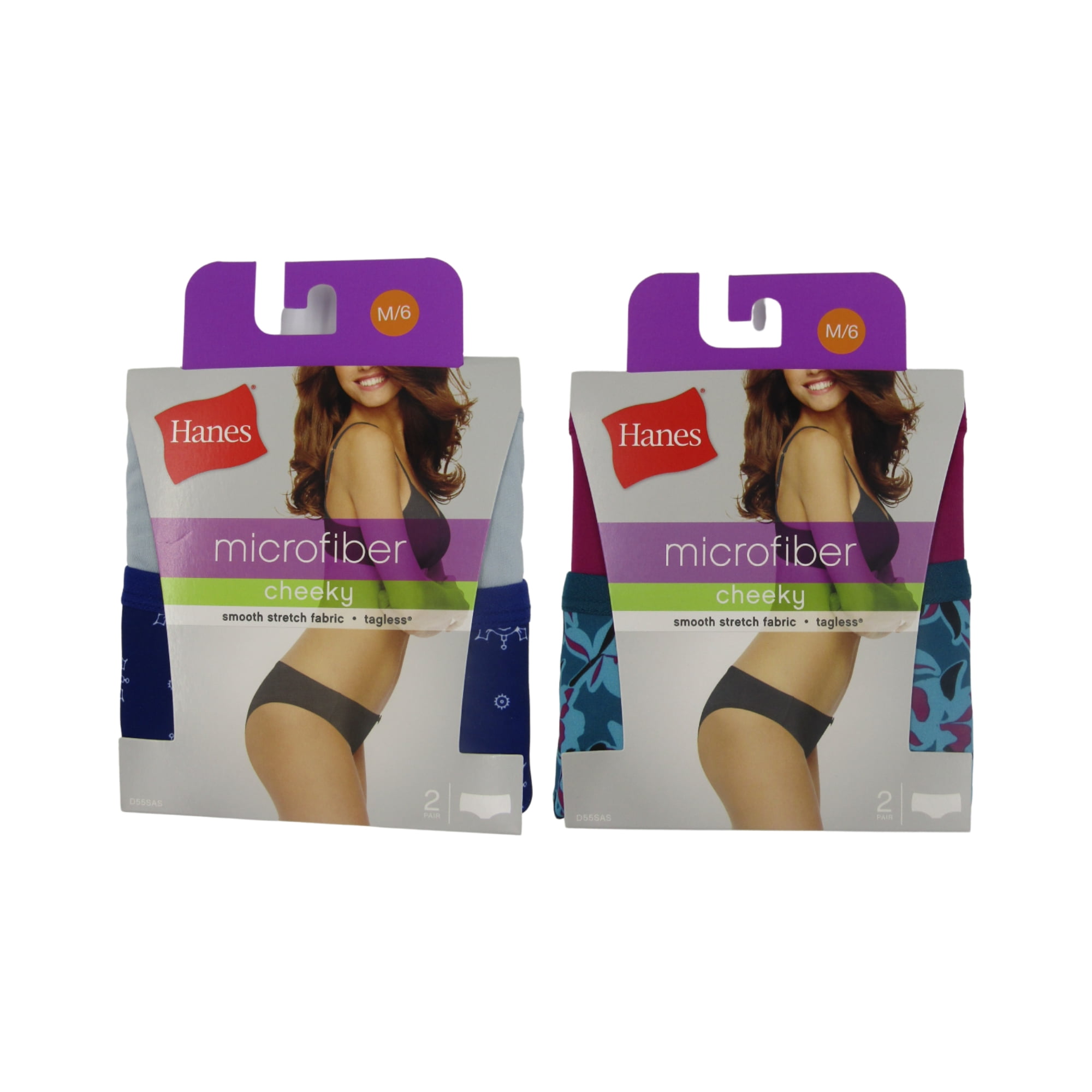 Hanes Microfiber Bikini Cheeky Underwear Size L12 14 4 Pack