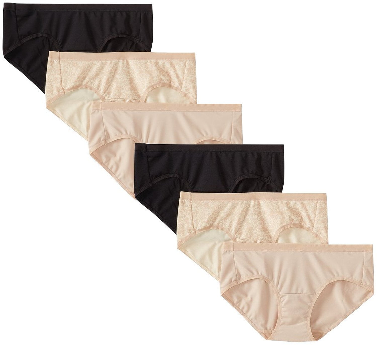 Hanes Women's Utlimate Microfiber 6 Pack Hipster Panties (Medium ...