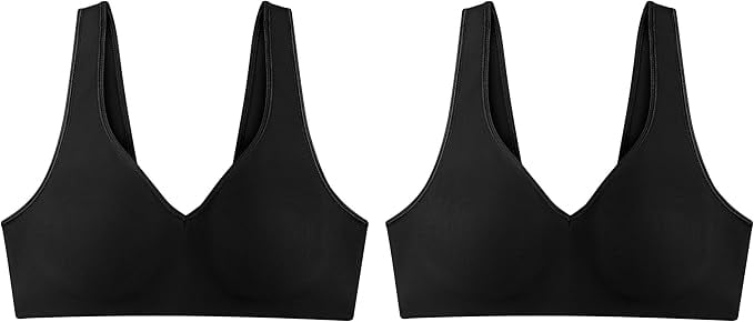 Hanes Women's Wireless Bra, Smooth Comfort Full-Coverage T-Shirt Bra ...