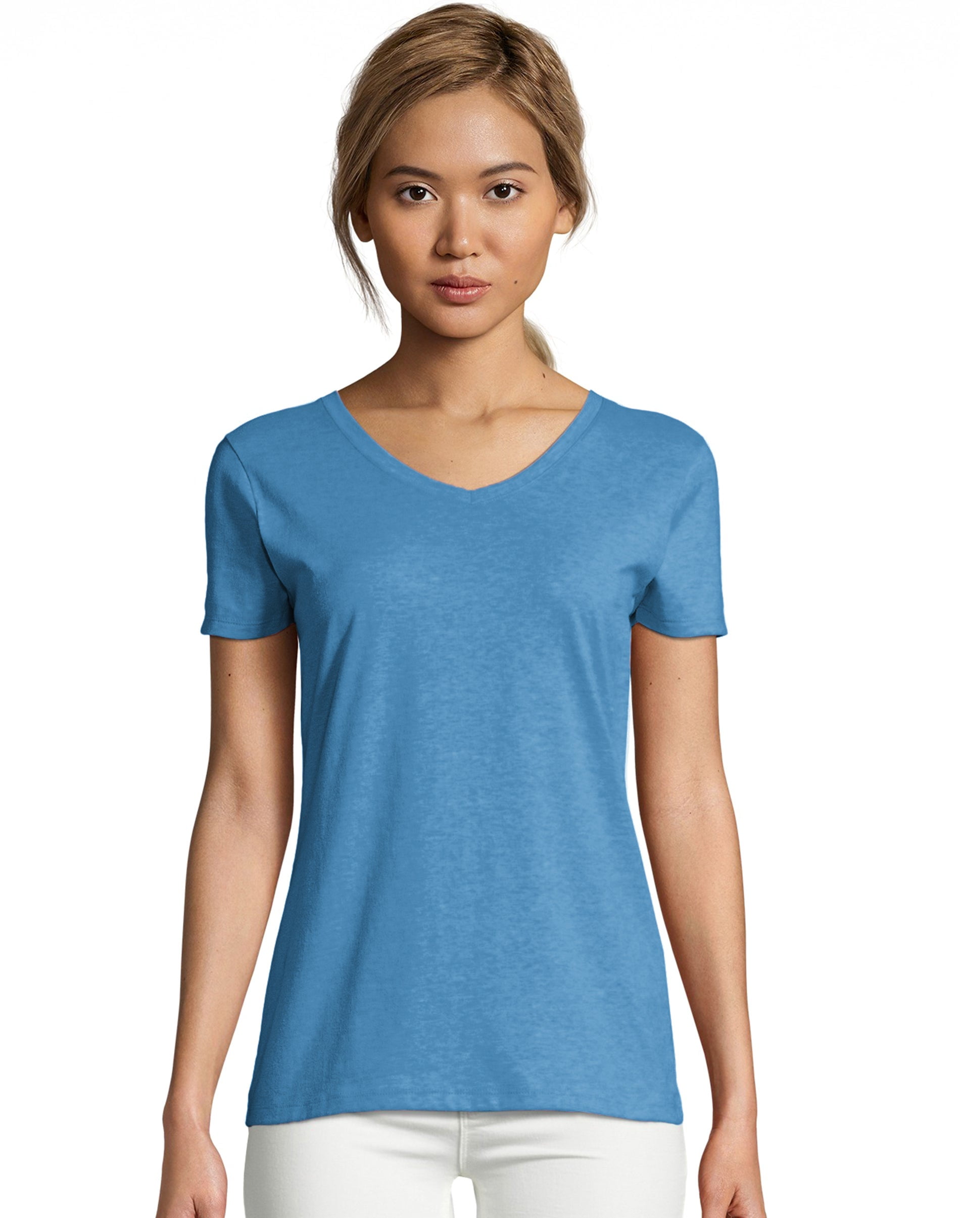 Hanes Women's X-temp Short Sleeve V-neck Tee - Walmart.com