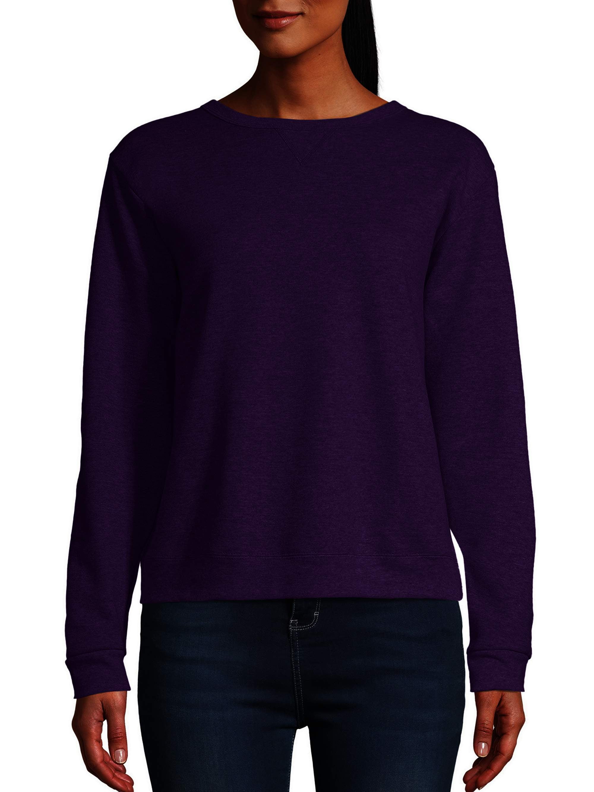 Hanes EcoSmart Women's Midweight Fleece Sweatshirt, V-Notch, Cotton ...