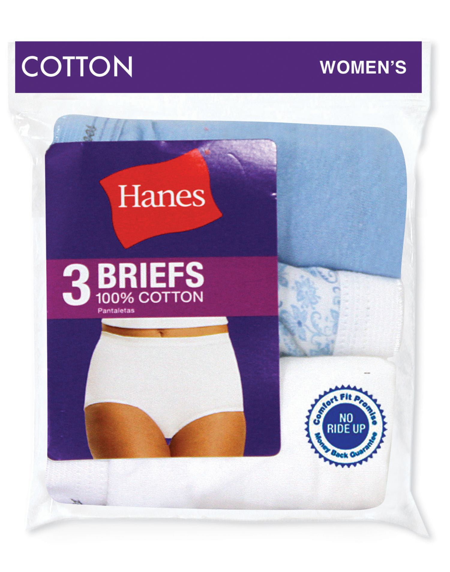 Hanes Womens Assorted Cotton Brief Panties 3 Pack