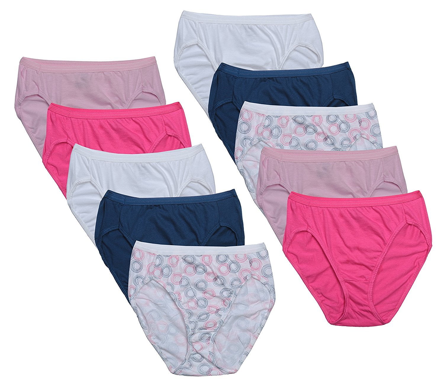 Hanes Womens 10 Pack Ultimate Cotton Hi-Cut Panties, 9/2XL / Pink ...