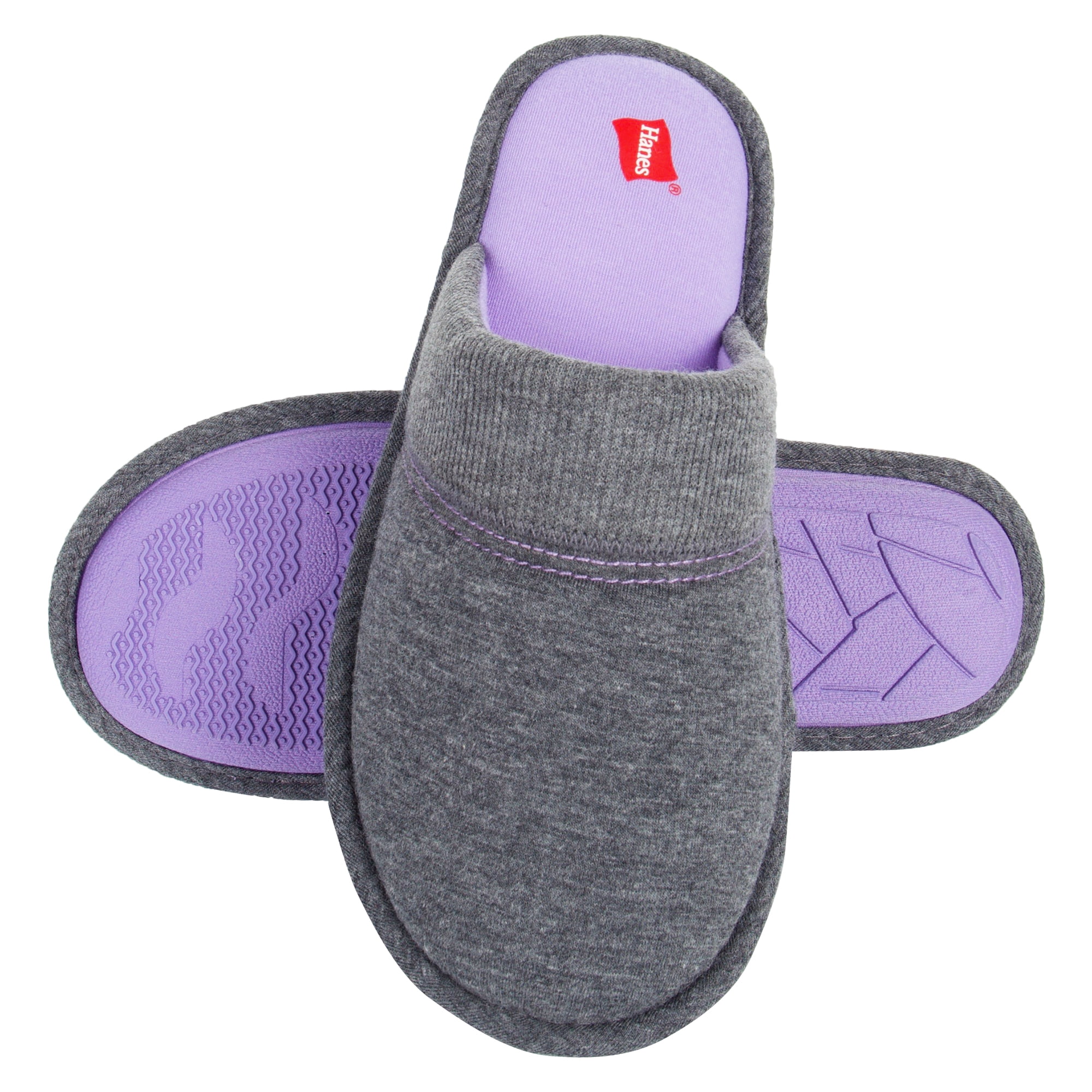 Hanes Womens ComfortSoft Cotton Slip On Scuff Slipper with Memory Foam ...