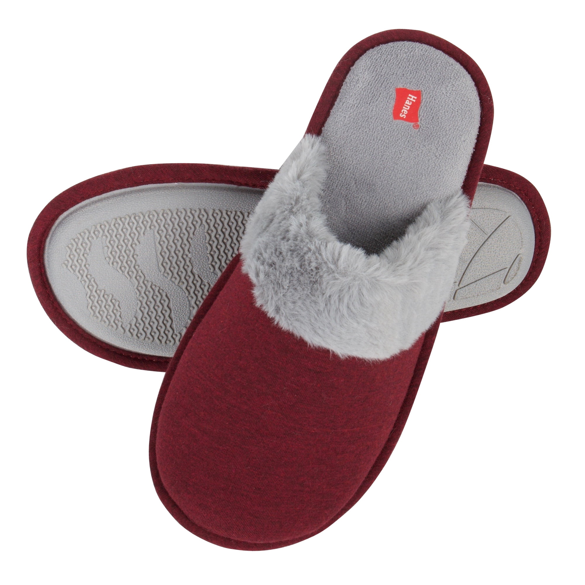Hanes Womens ComfortSoft Cotton Slip On Scuff Slipper with Memory Foam ...