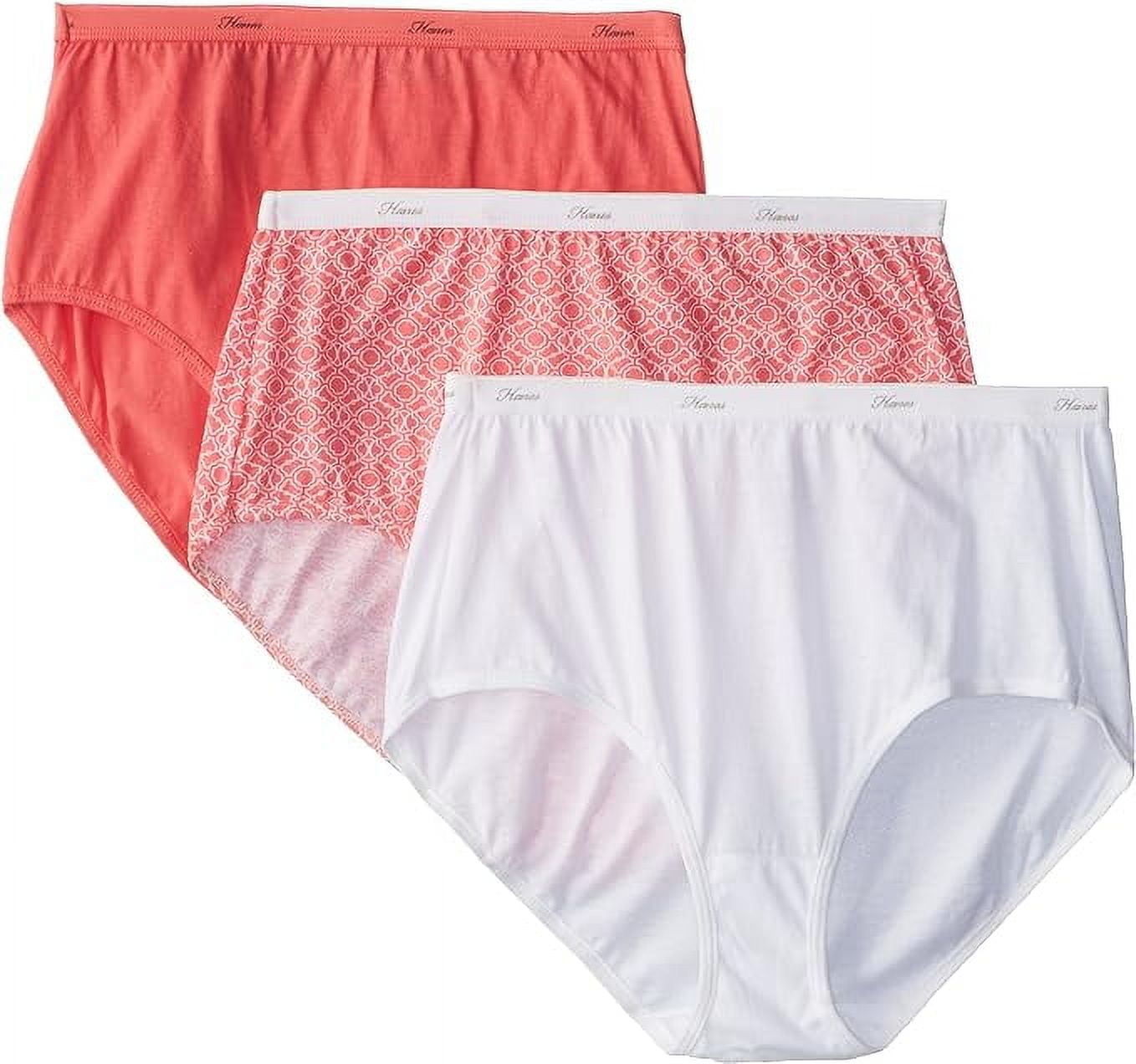 Hanes Womens Cotton Briefs 8 Size Assorted Colors 3 Ea