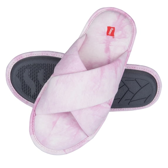 Hanes Womens Open Toe Memory Foam Anti-Slip Slide Slipper - Walmart.com