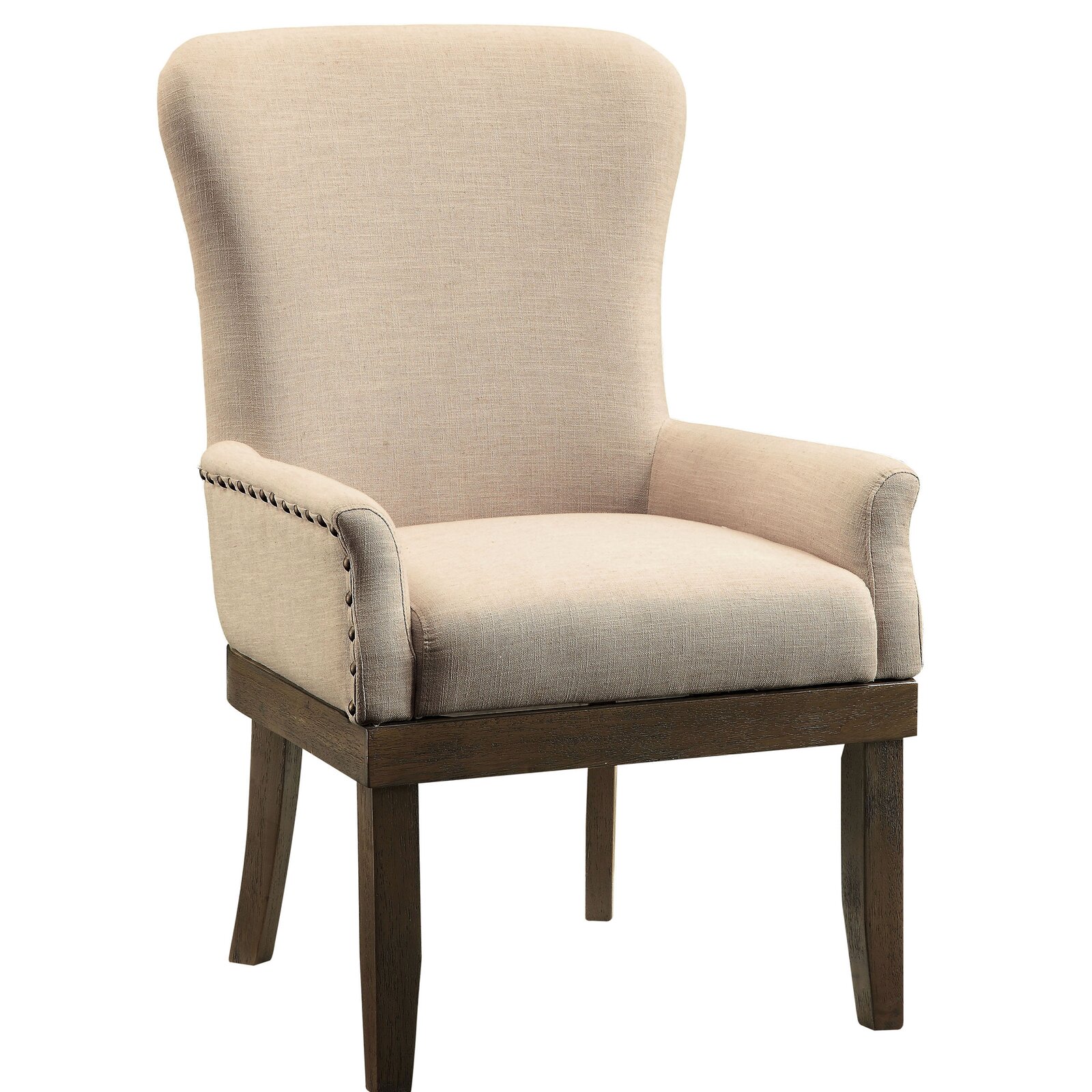 Hanes Wooden Armchair, Leg Color: Brown, The chair is constructed from ...