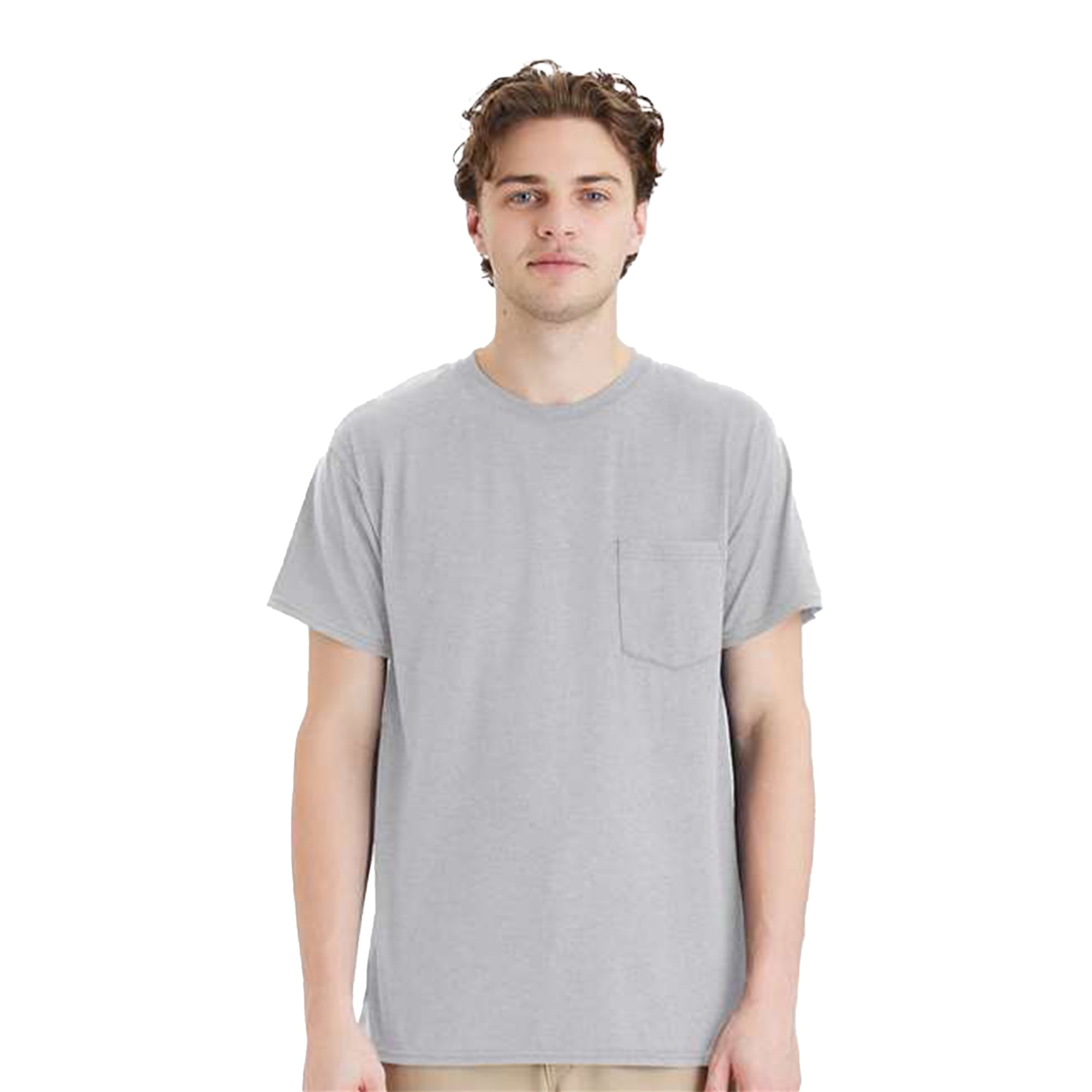 Hanes Workwear Pocket T-Shirt, X-Temp Cooling, Men’s Basic Work Tee, Light Steel, XL - Walmart.com