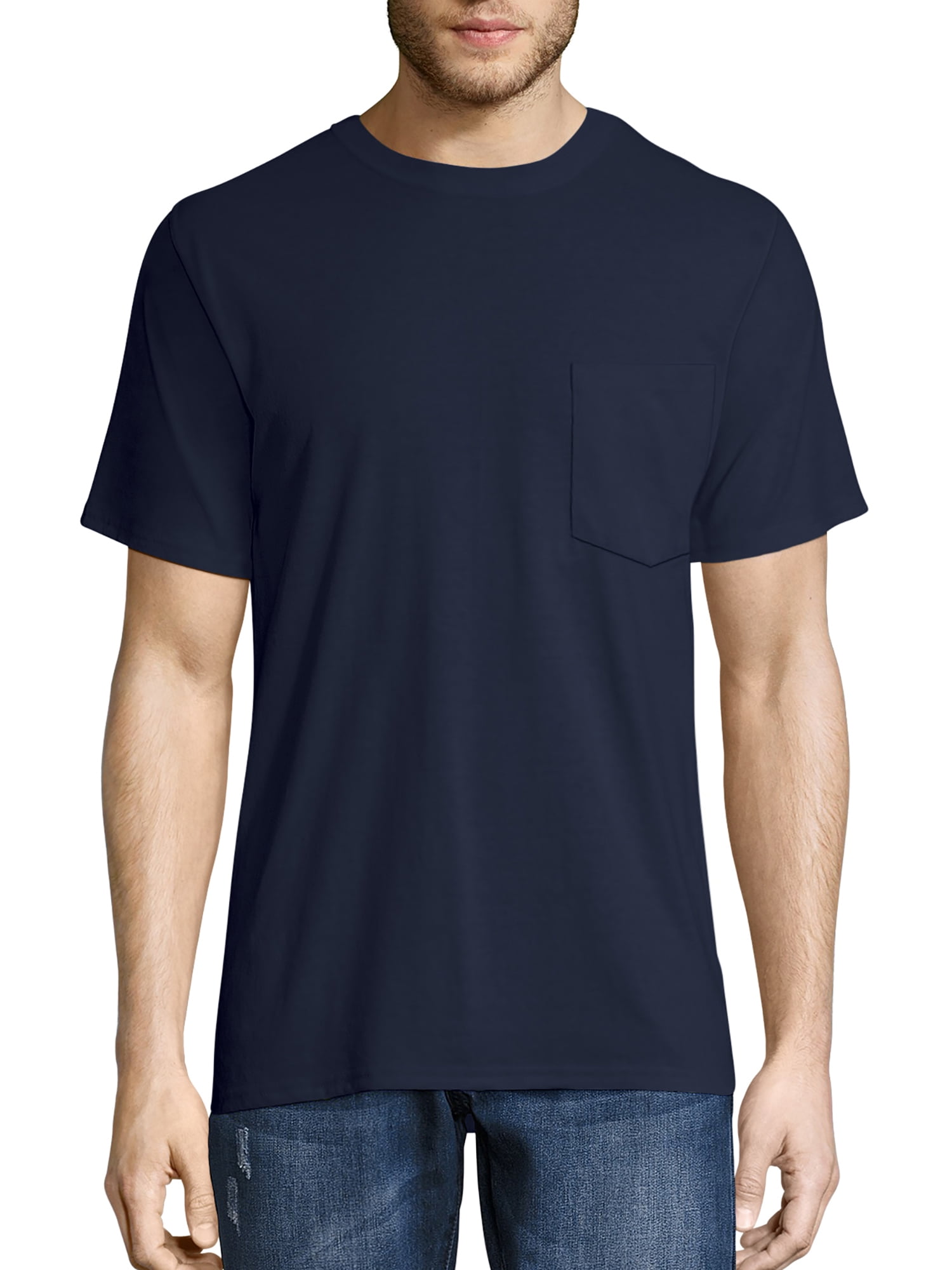 Hanes Workwear X-Temp Men's Pocket T-Shirt, 2-Pack Navy 4XL - Walmart.com