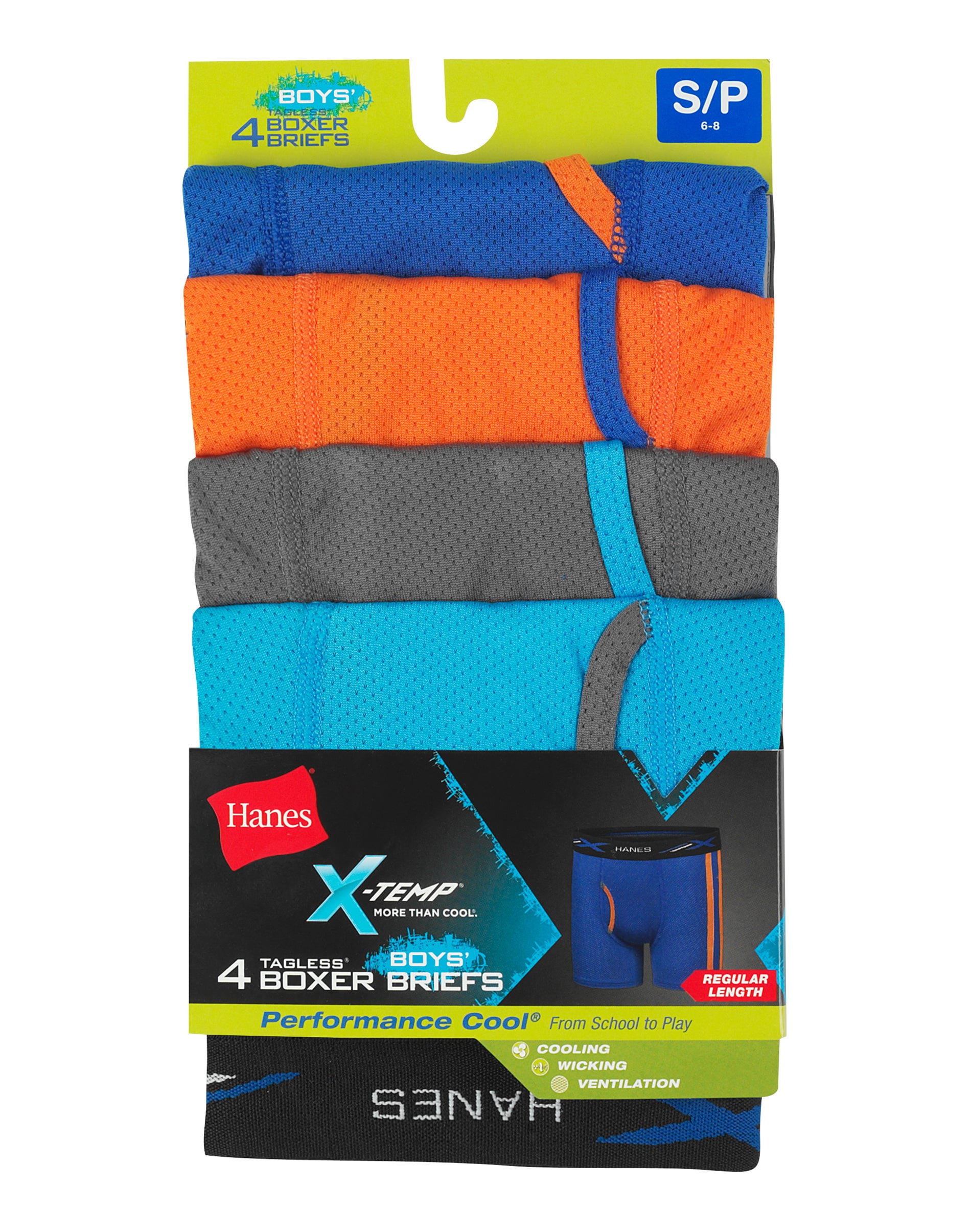 Hanes X-Temp Boys' Lightweight Mesh Boxer Brief Underwear, 4-Pack ...