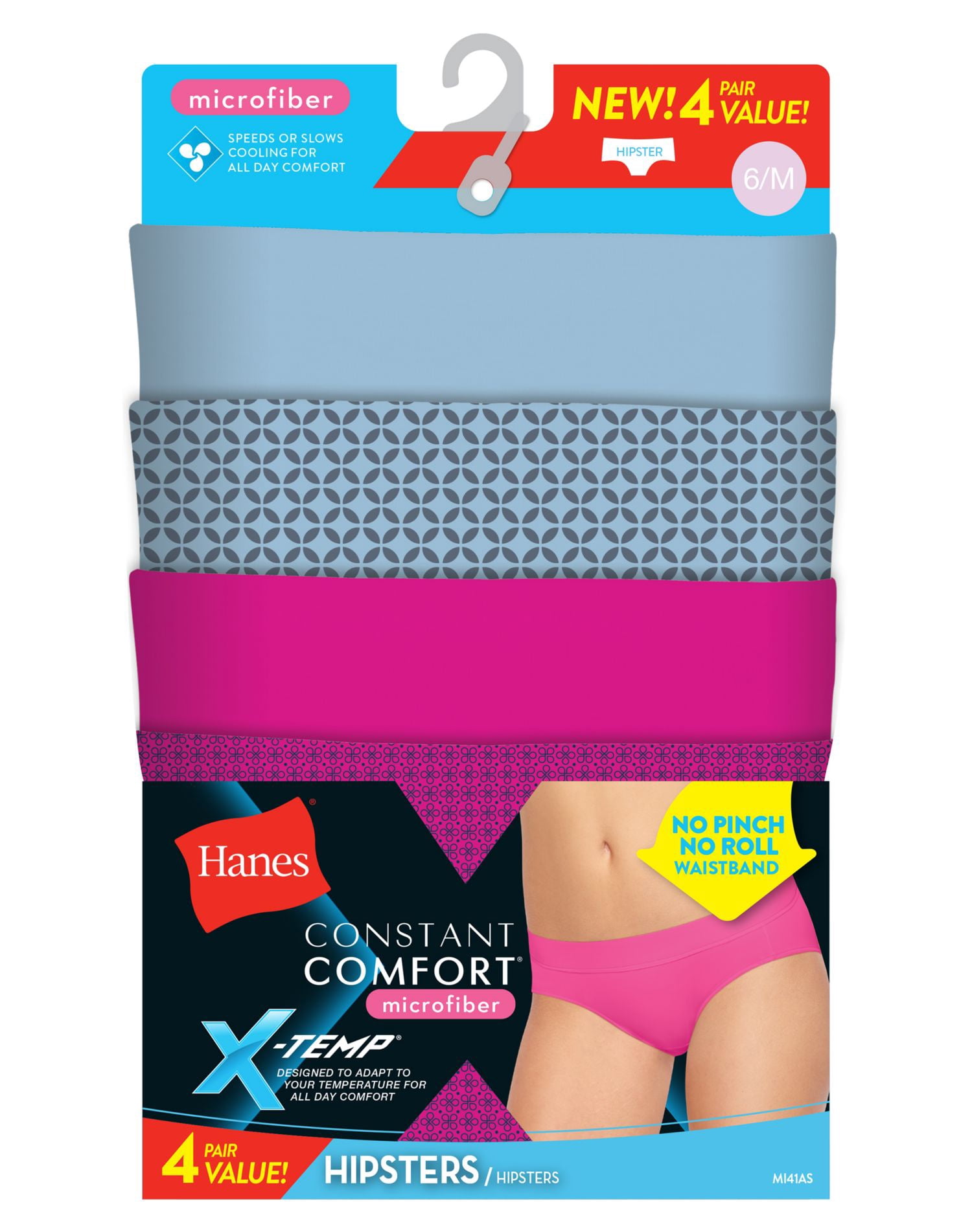 Hanes X Temp® Constant Comfort® Womens Microfiber Hipster Panties 4