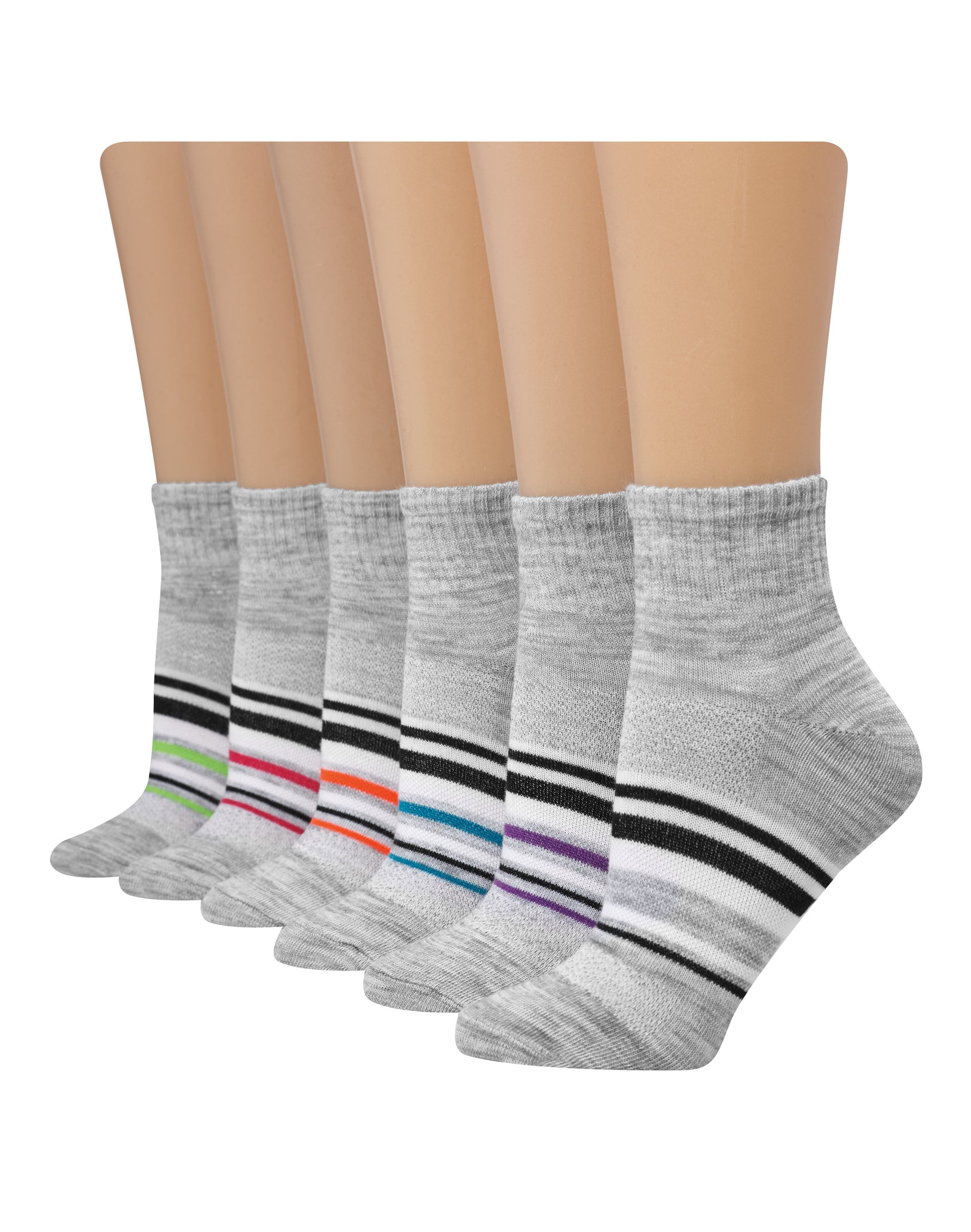 Hanes Ankle Socks 6-Pack Extended Sizes Women Lightweight Breathable ...
