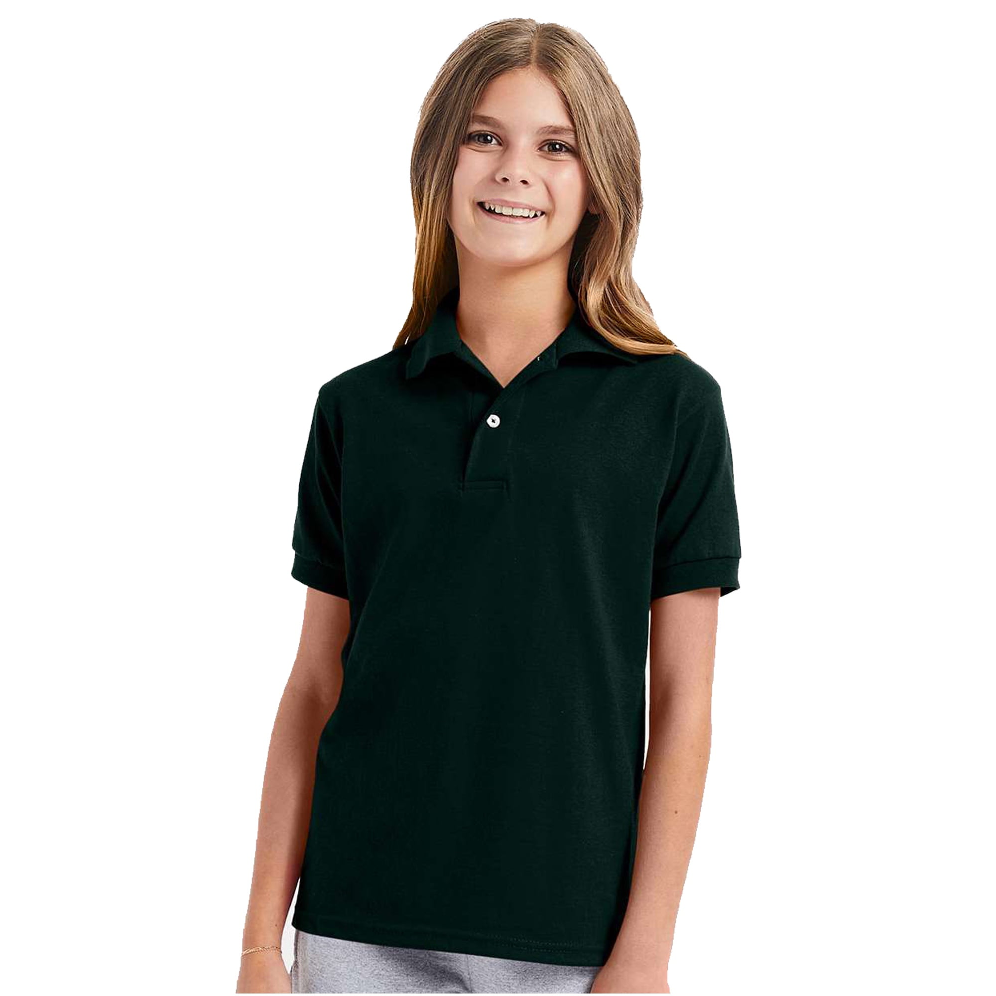 Hanes Youth EcoSmart Jersey Polo Shirt, Pre-Shrunk, School Uniform Polo ...