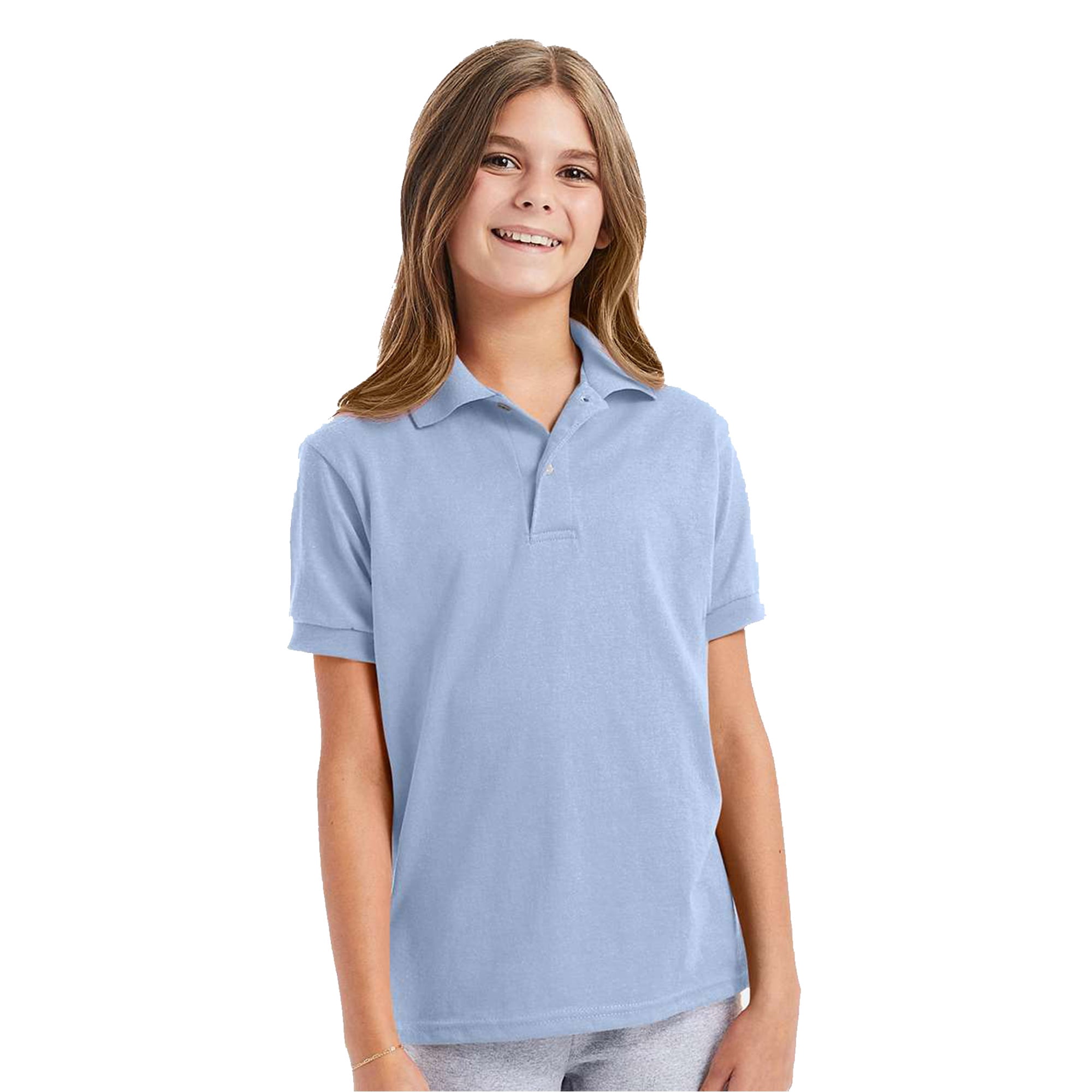 Hanes Youth EcoSmart Jersey Polo Shirt, Pre-Shrunk, School Uniform Polo ...