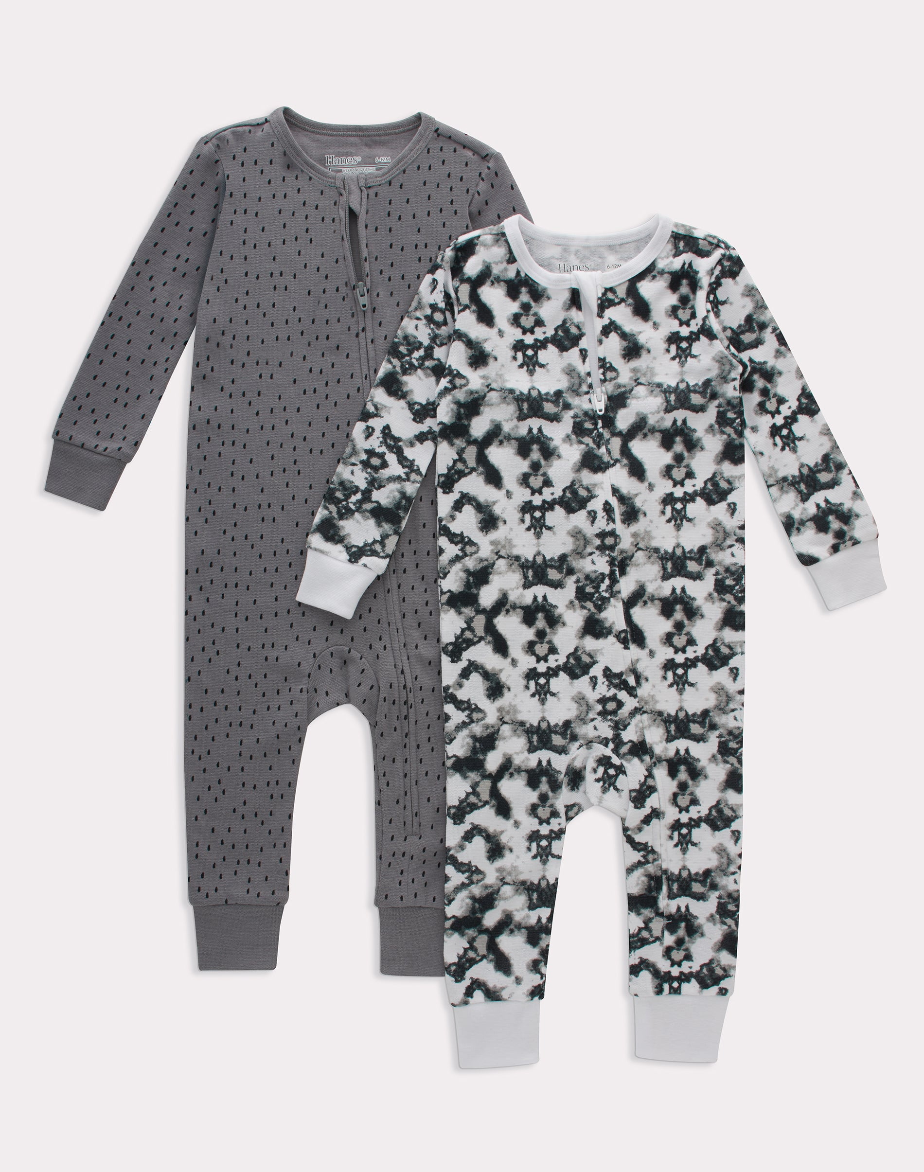 Hanes Zippin 2-Pack Baby Knit Long Sleeve Footless Zip Sleep N' Play ...