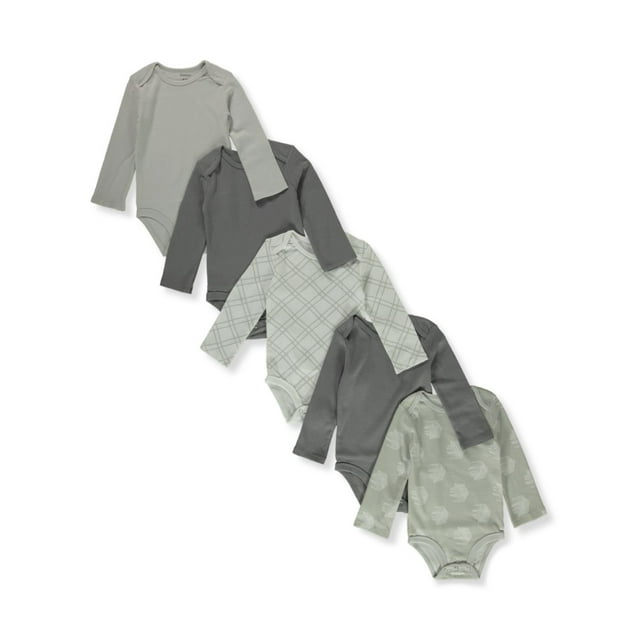 Hanes baby boys Ultimate Flexy 5 Pack Long Sleeve Bodysuits Bodystocking, Grey Fun, 18-24 Months ...