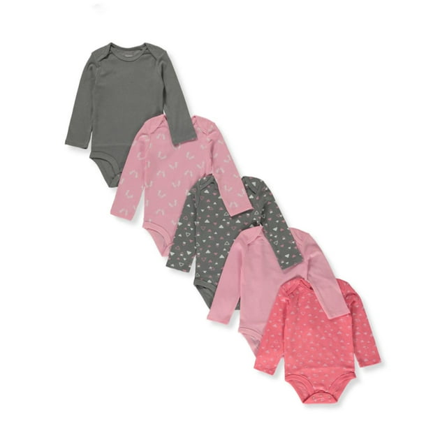 Hanes baby boys Ultimate Flexy 5 Pack Long Sleeve Bodysuits ...