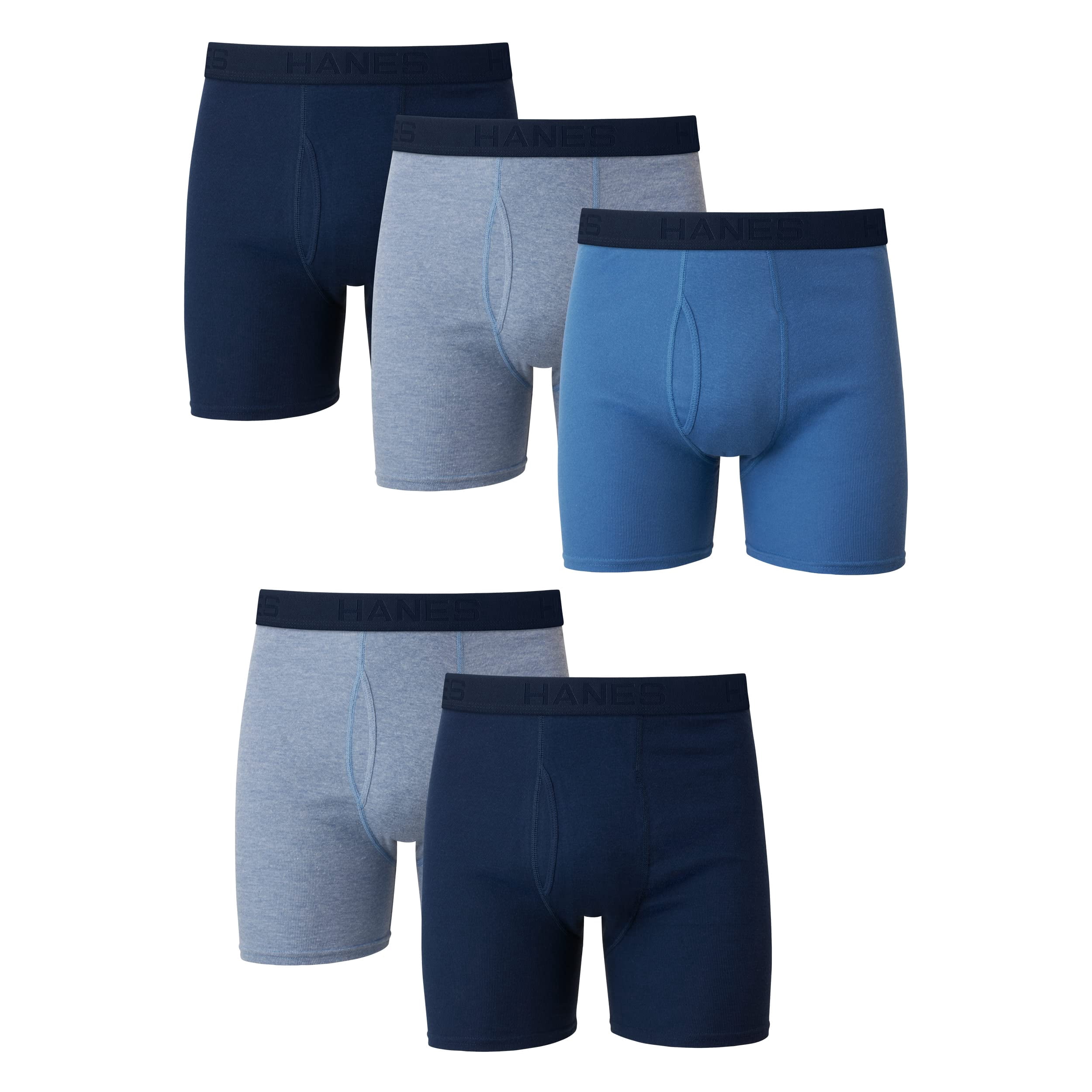 Hanes Ultimate mens Tagless - Multiple Colors (Blues, Assorted) Boxer ...