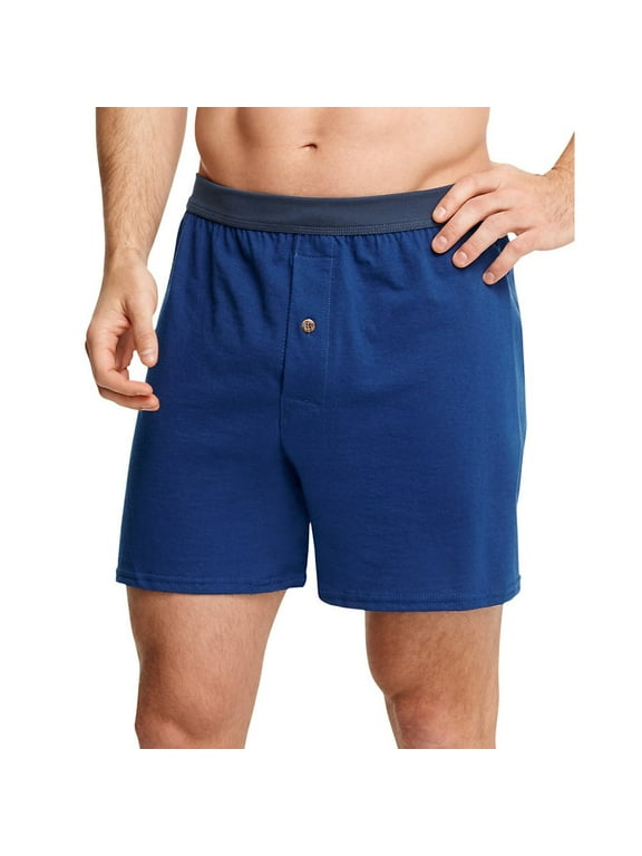 Hanes Men's ComfortSoft Waistband Solid Knit Boxers, Enhanced Freedom ...