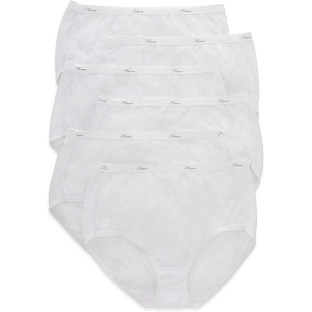 Hanes Womens Cotton Briefs Underwear 6 Pack Brief White Size 8 Us