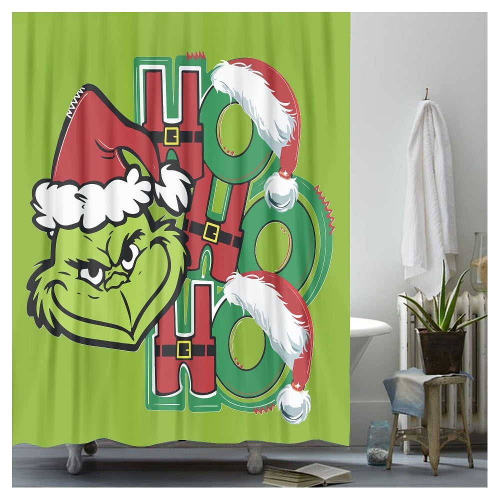 Hanety Christmas Bathroom Sets With Shower Curtain,Grinch Christmas ...