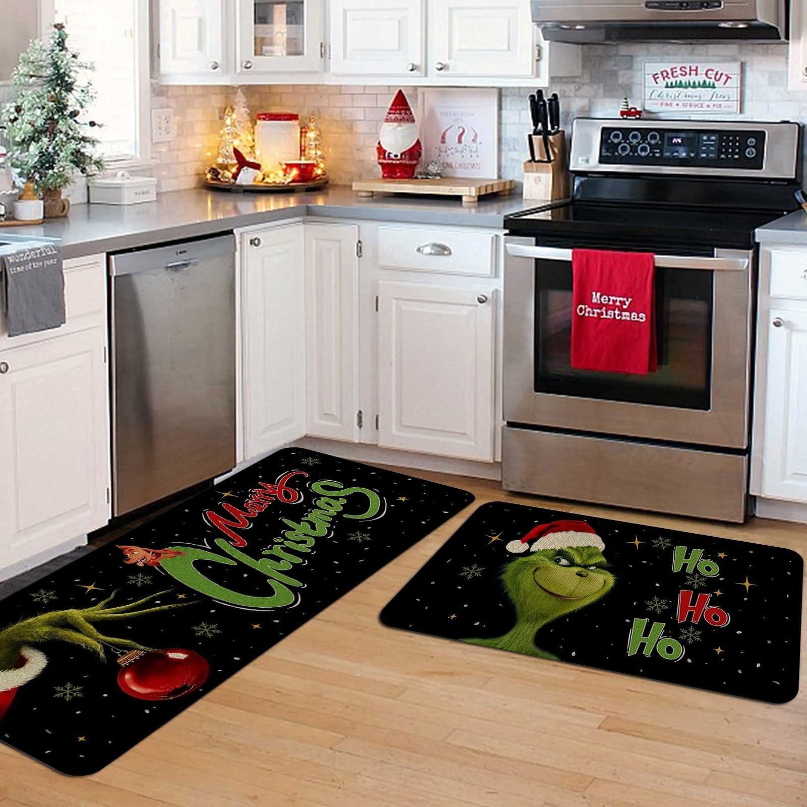 Hanety Grinch Decorations Christmas Door Mat, Non-slip Grinch Mat ...