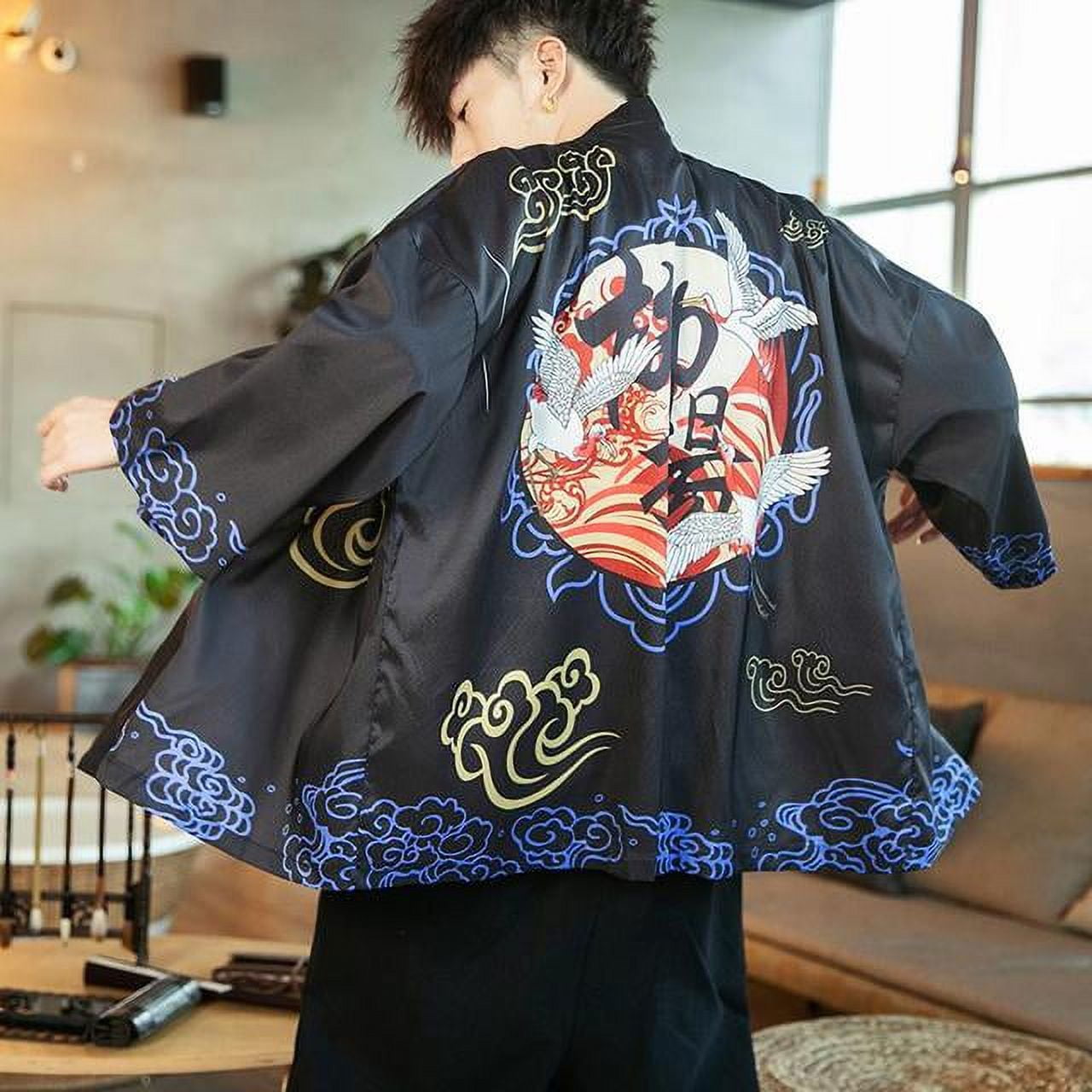 Hanfu Black Kimono Men Japanese Style Clothing Chinese Clothes Japan Haori Kimono Man Men‘s ...