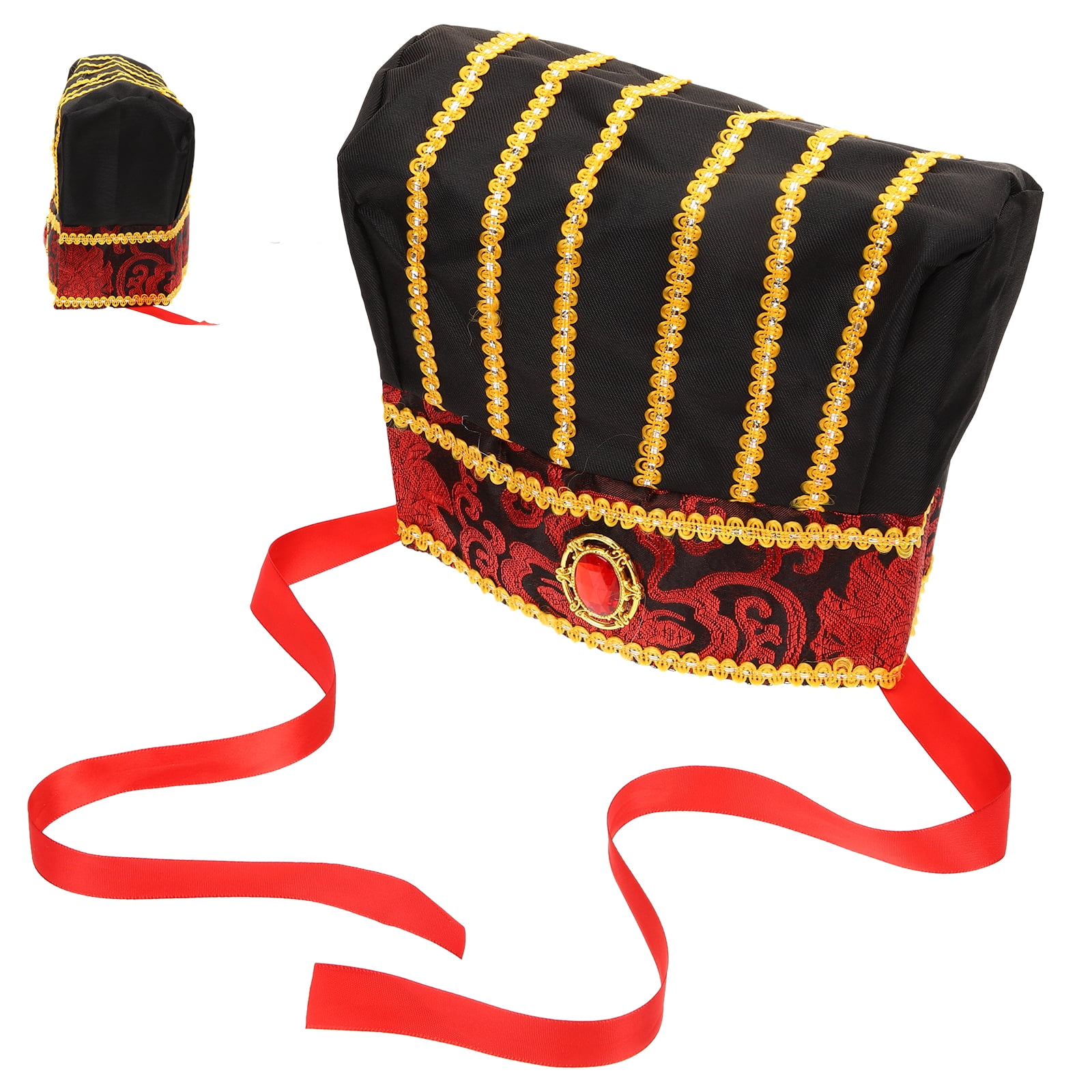 Hanfu Hat Chinese New Year Tricorn Black Cap Hats Festive Headgear ...