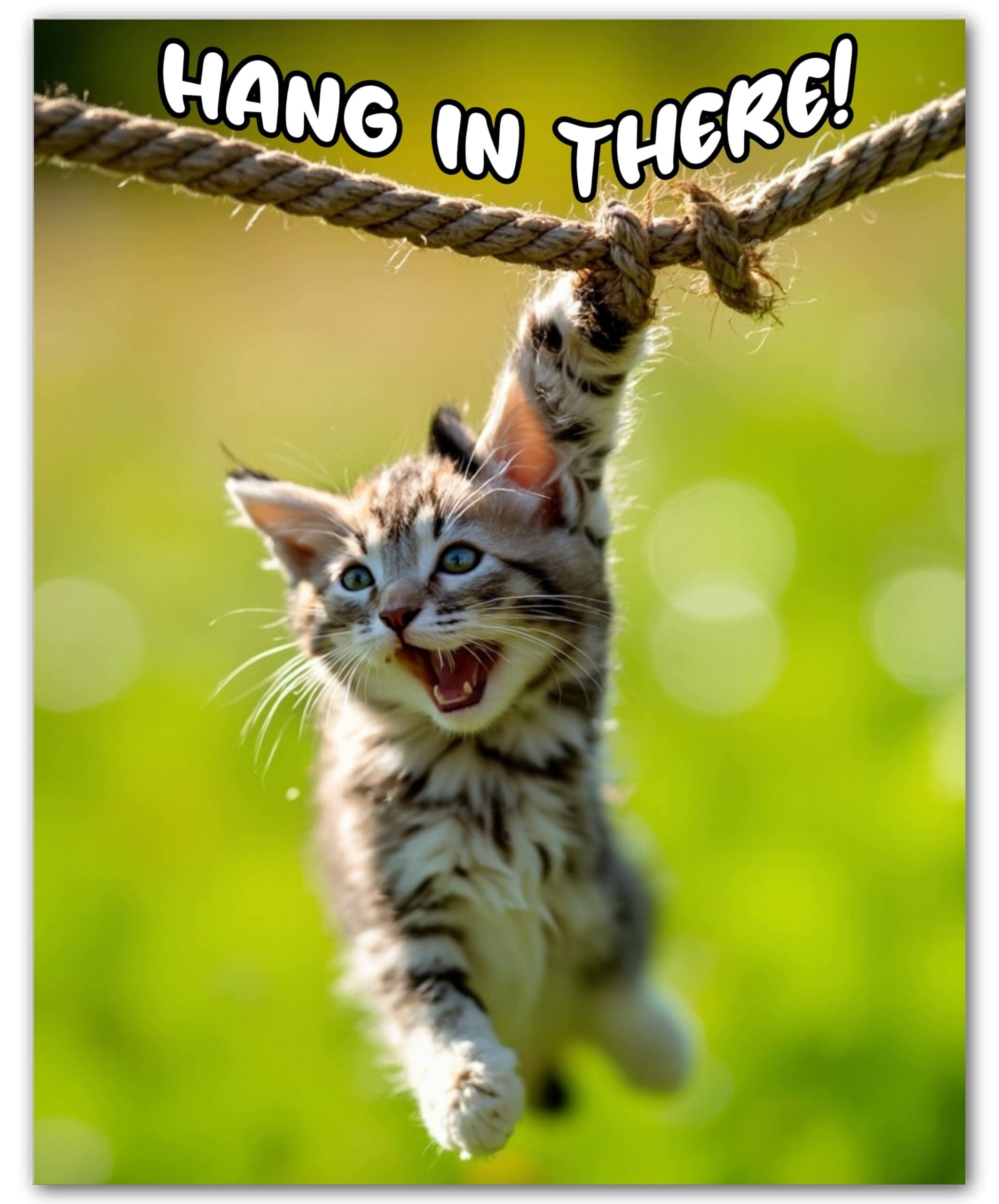 Hang in There Cat Poster - Motivational Wall Art Print - Funny Kitten ...
