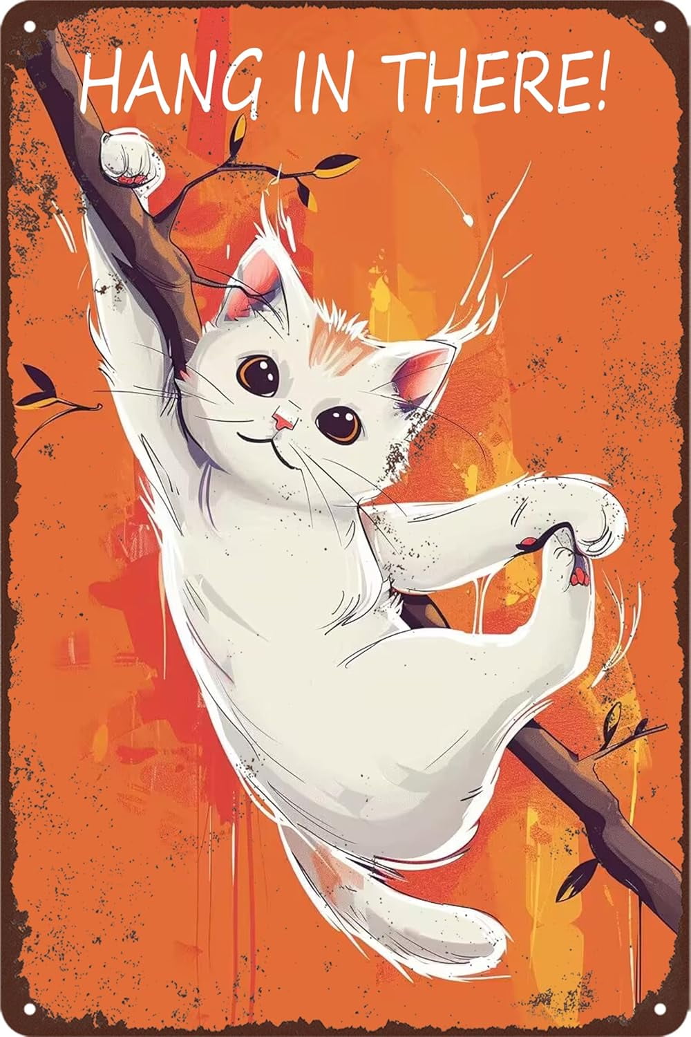 Hang In There Cat Poster Wire Cats Wall Sign The Cat Hanging On It ...