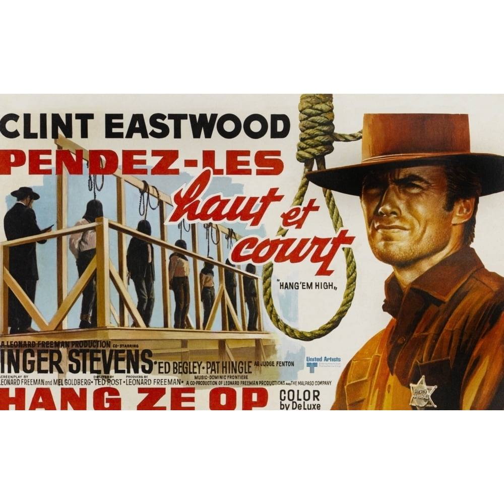 Hang 'Em High Clint Eastwood On Belgian Poster Art 1968 Movie Poster Masterprint (28 x 22 ...
