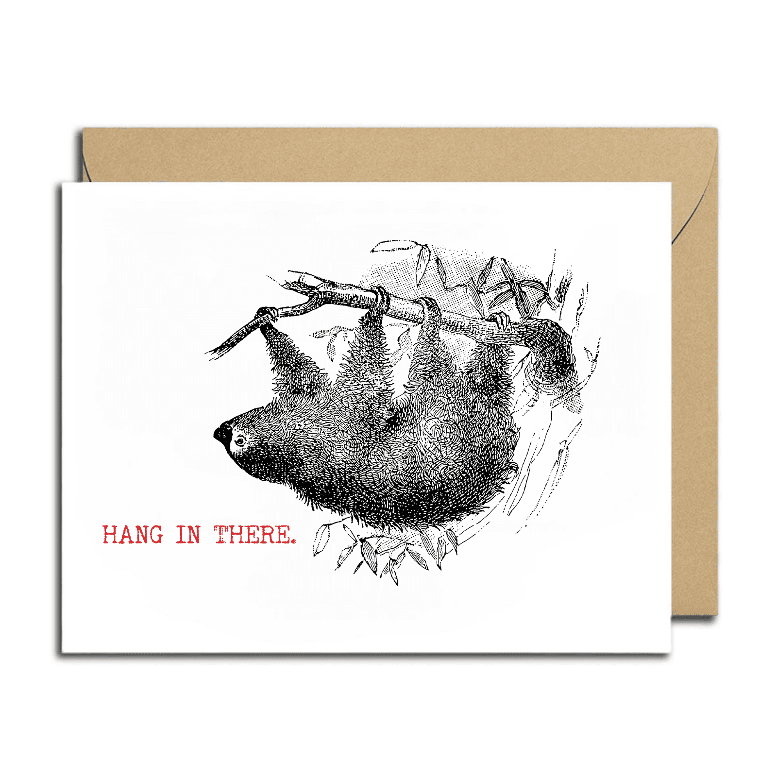 Hang In There Sloth Greeting Card – Cute Encouragement Card with ...