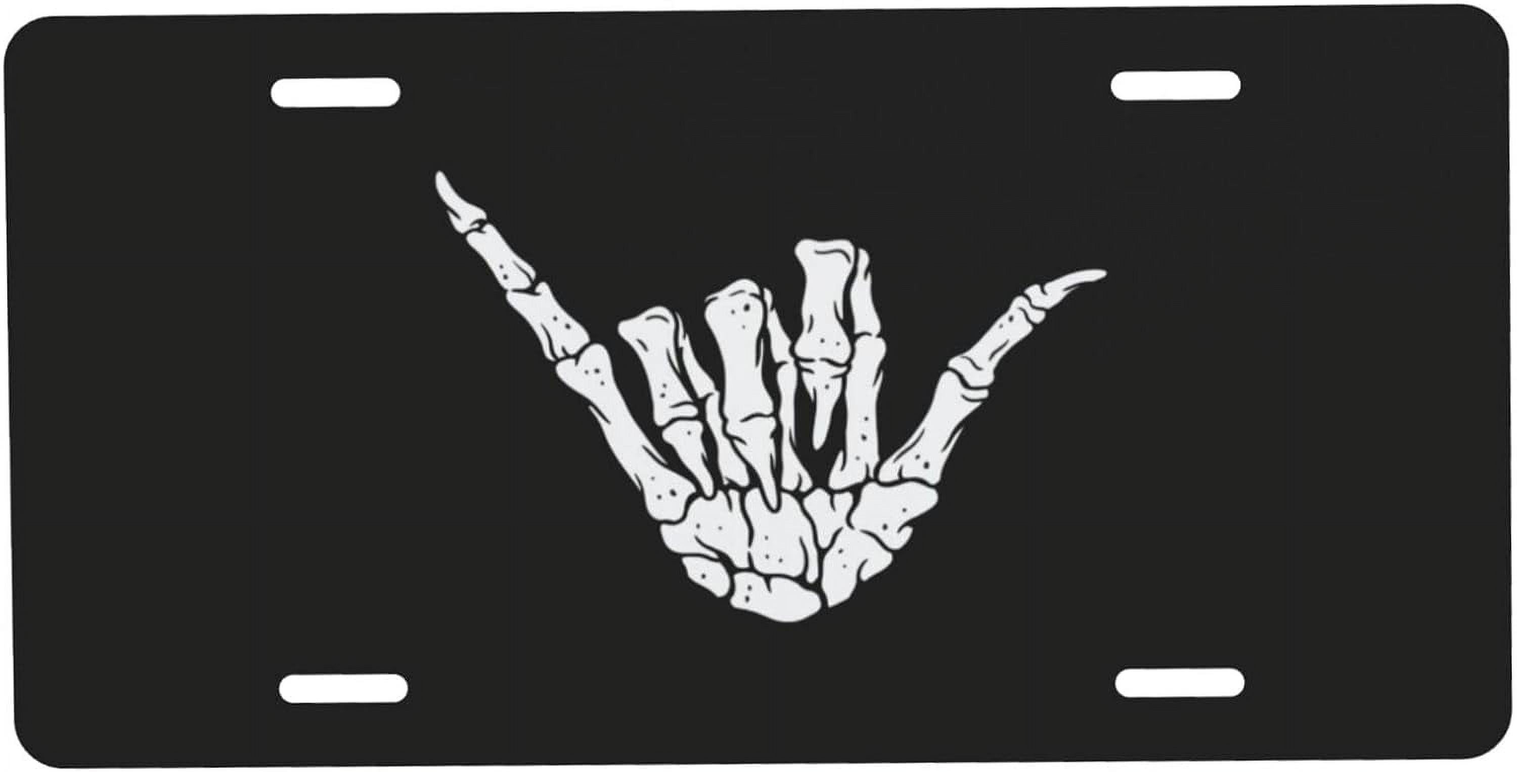 Hang Loose Sign Skeleton Hand Decorative Car Front License Plate,Vanity ...