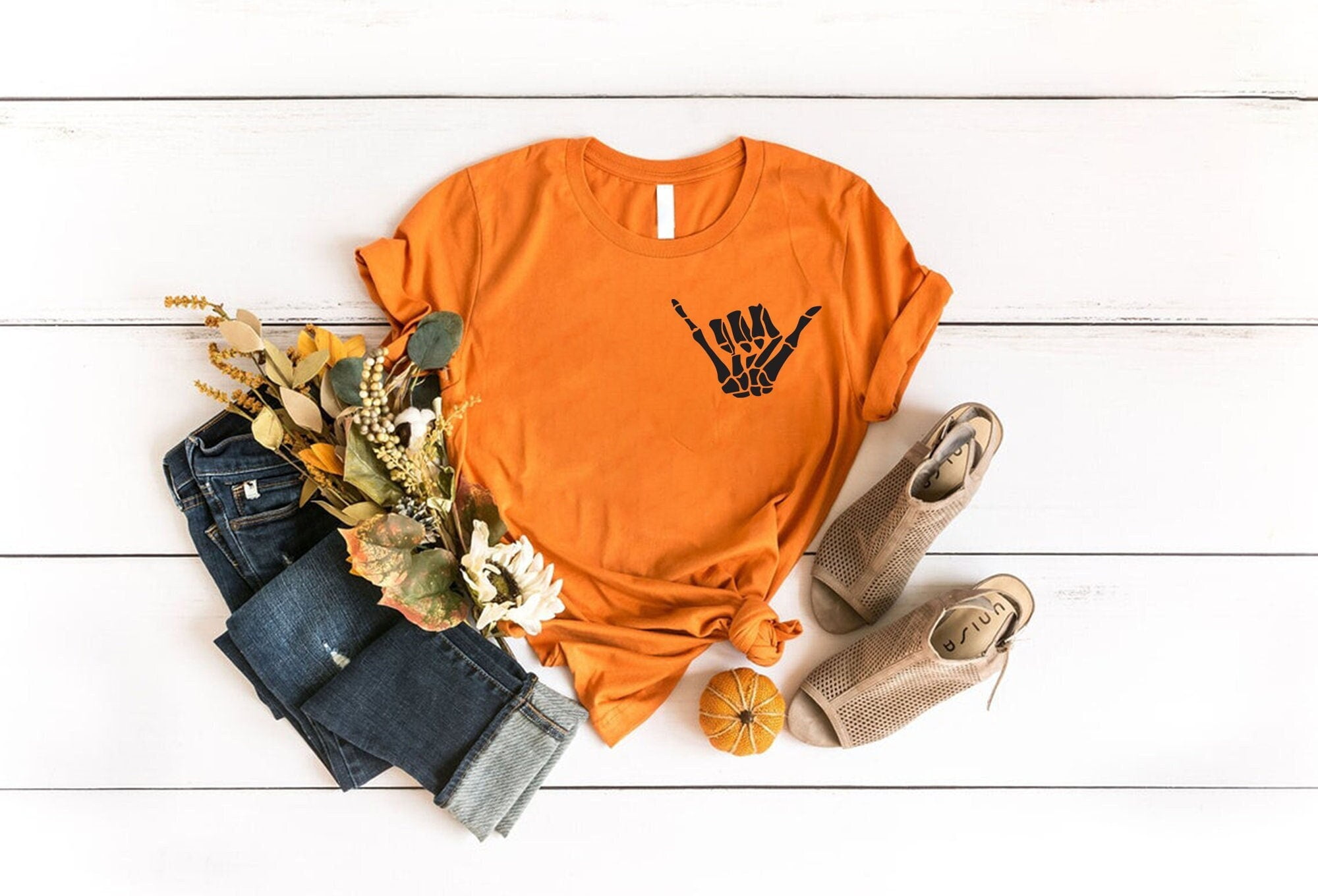 Hang Loose Skeleton Hand Shirt Halloween Shirt, Skeleton Hand T-Shirt ...