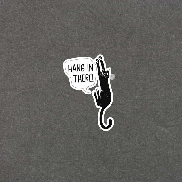 Hang In There Motivational Cat Sticker - Encouragement Gift Decalphone ...