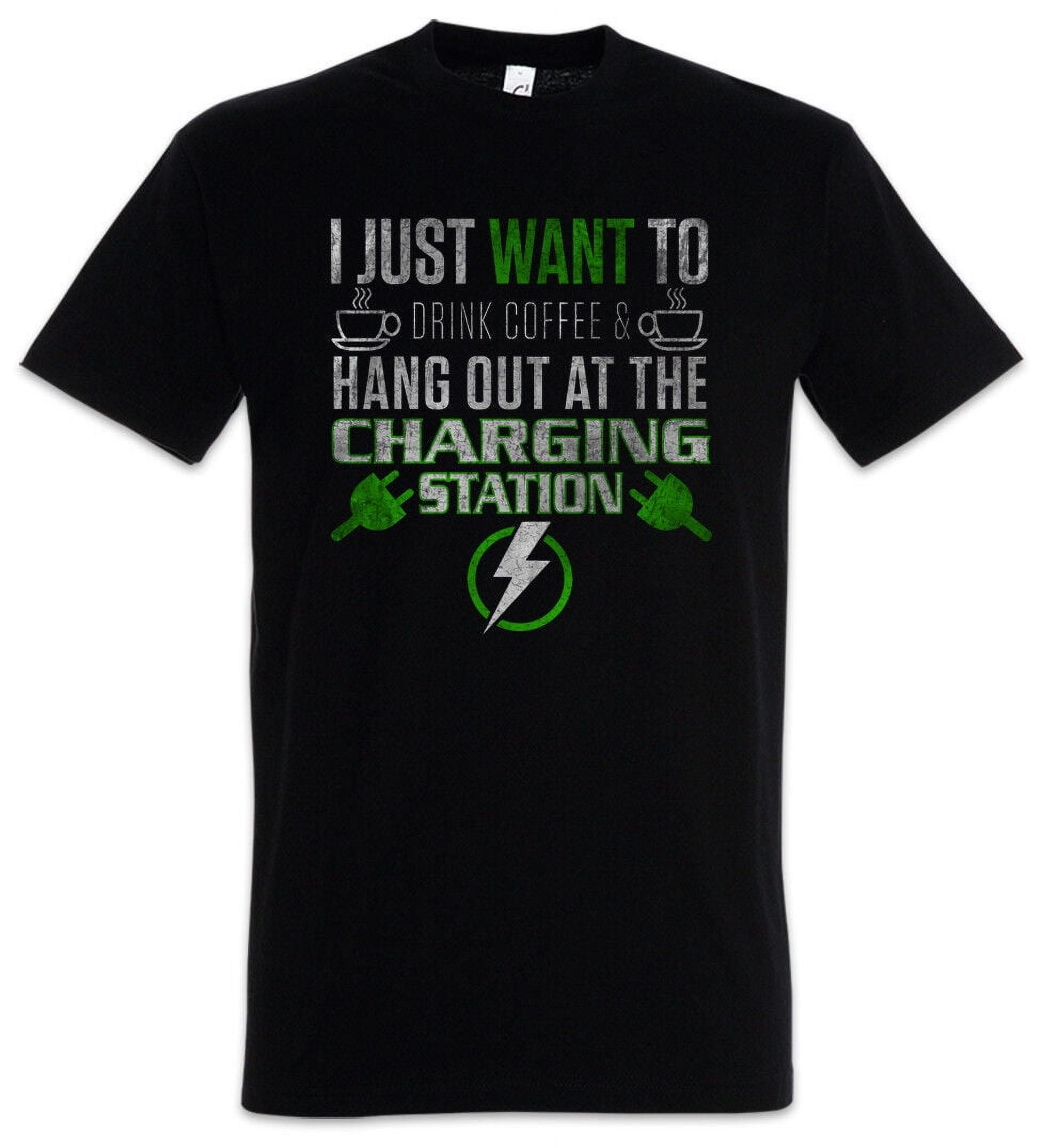 Hang Out At The Charging Station T-Shirt BEV EV Eletric Vehicle Green ...