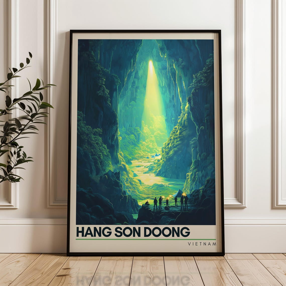 Hang Son Doong Travel Poster - Vietnam Wall Art Print, Illustration ...