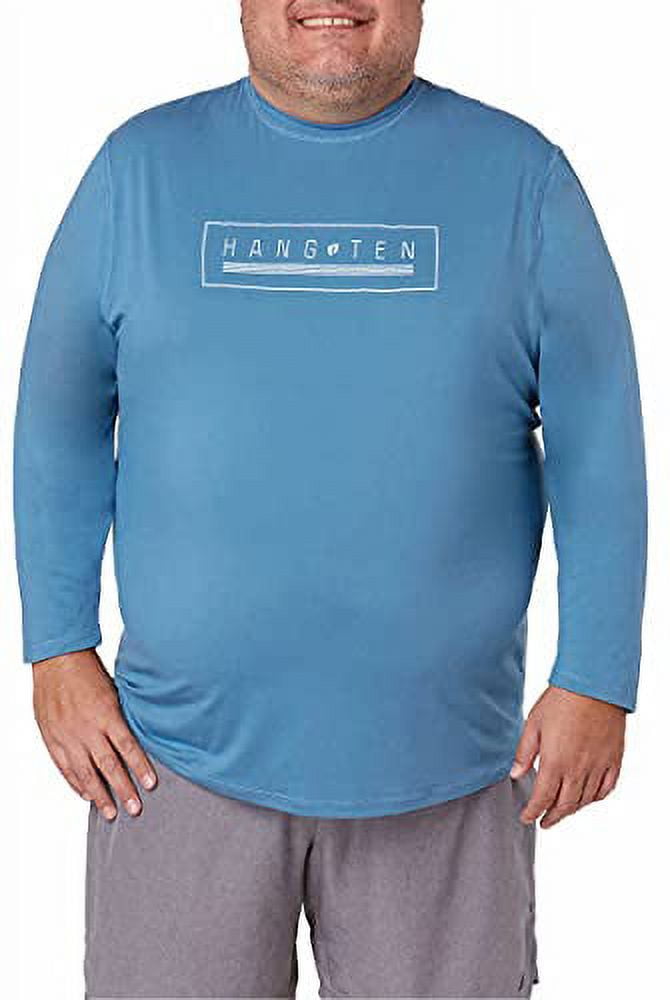 Hang Ten Mens Long Sleeve Sun Tee Shirt (Blue Heaven, Large, l ...