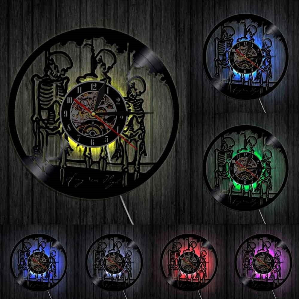 Hang Them High Halloween Horror Wall Art Wall Clock Treble Skulls ...