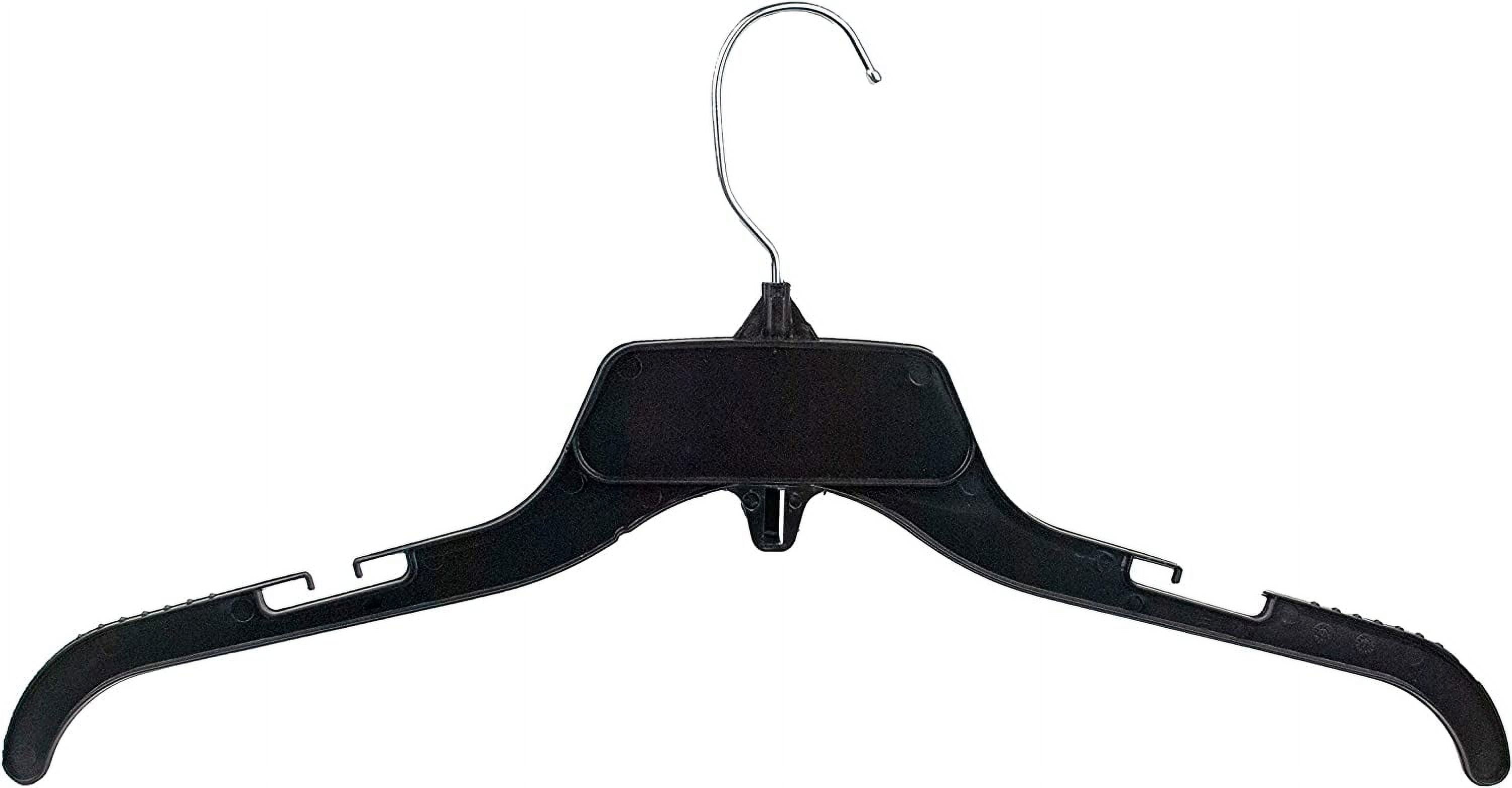 HangOn Recycled Plastic with Notches Shirt Hangers, 17 Inch, Black, 10 ...