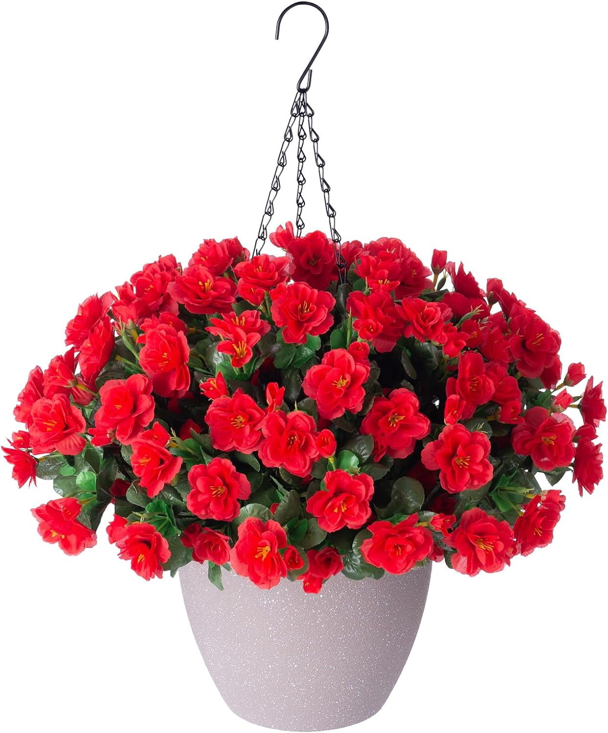 HangTanWan Faux Hanging Flowers 19” Artificial Silk Fuchsia Camellia ...