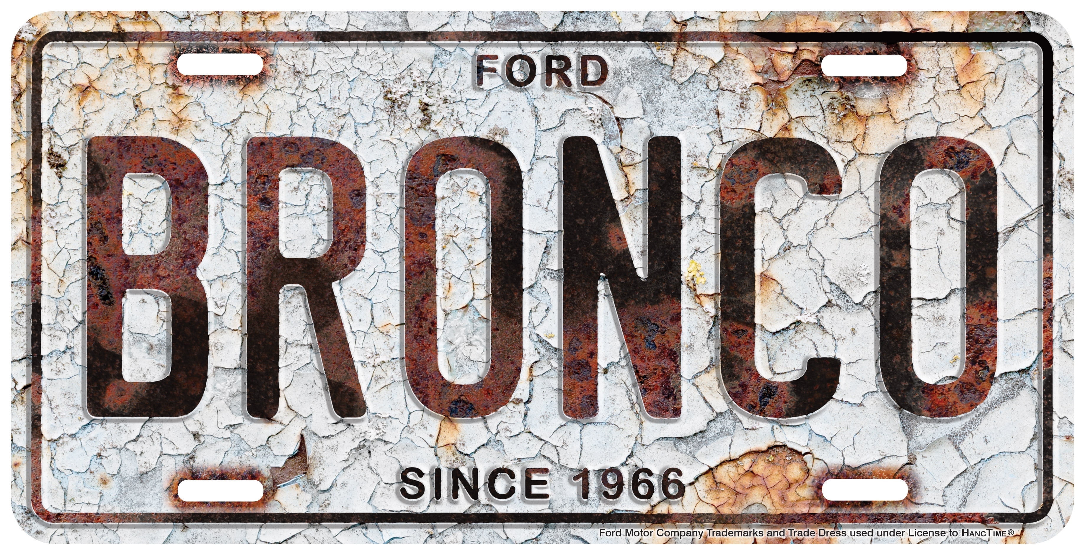 HangTime Ford Bronco Metal License Plate 6 x 12 with Rust Background ...