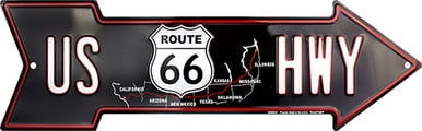 HangTime US HWY 66 Embossed aluminum arrow sign 6 x 20 - Walmart.com